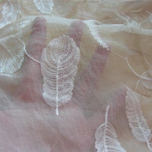 Off White Feather Silk Laceembroidery Silk Fabriclace - Etsy