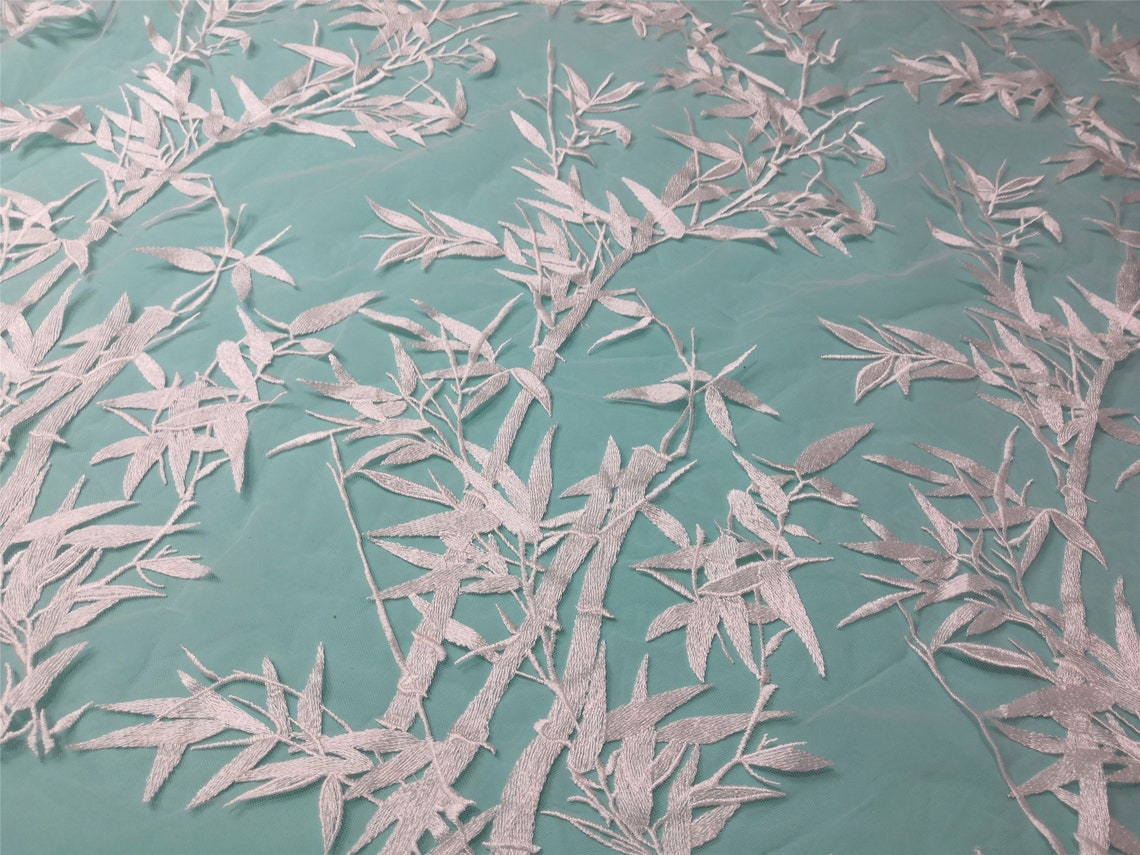 Bamboo Leaves Lace Fabric in off Whiteembroidery Dress Lace - Etsy