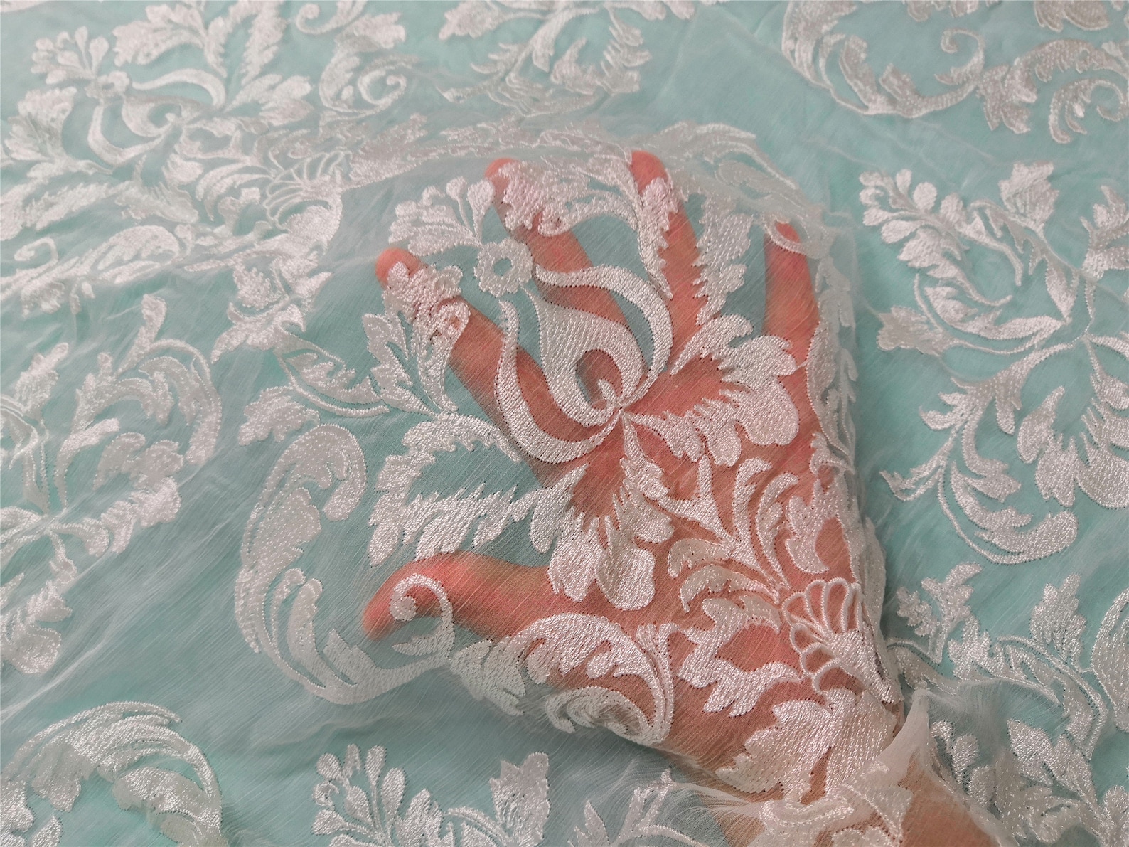 Off White Silk Embroidery Fabricsilk and Cotton Embroidery on - Etsy