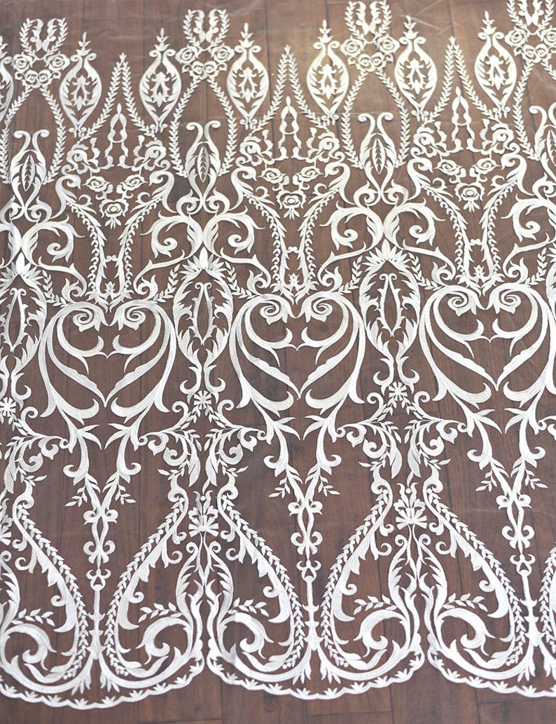 Baroque Lace Fabric by Yard White Lace Fabric-embroidery | Etsy