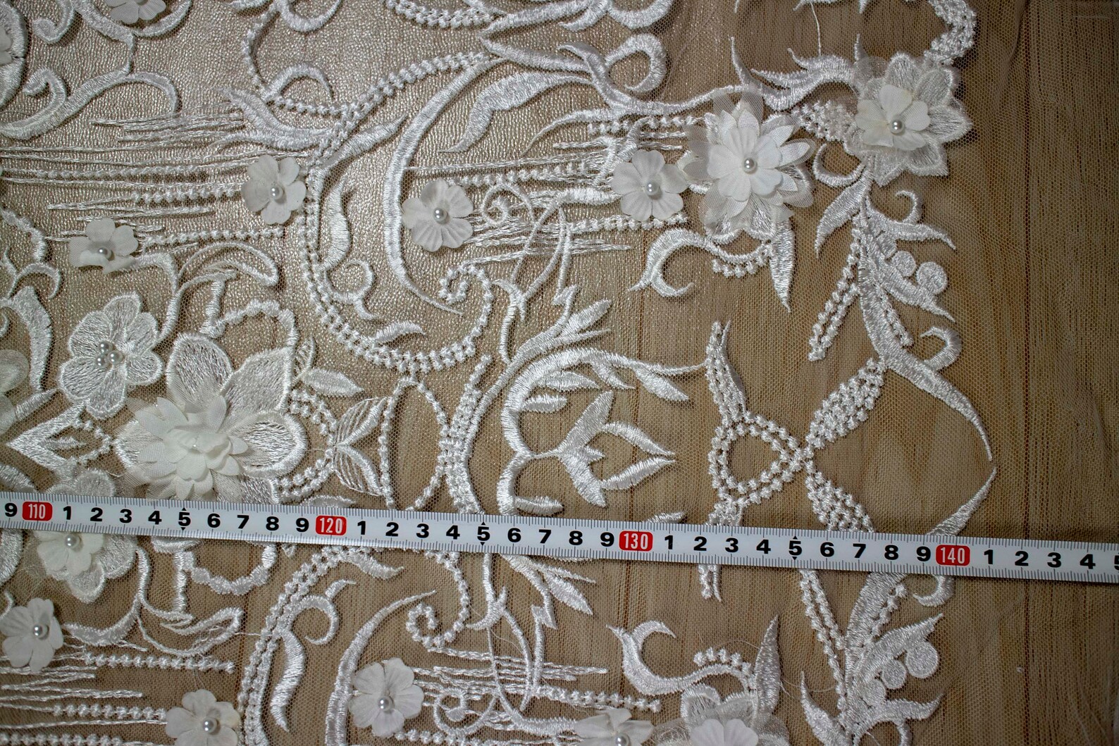 1yard Wedding Lace embroidery Lace With 3D Flower White Lace | Etsy