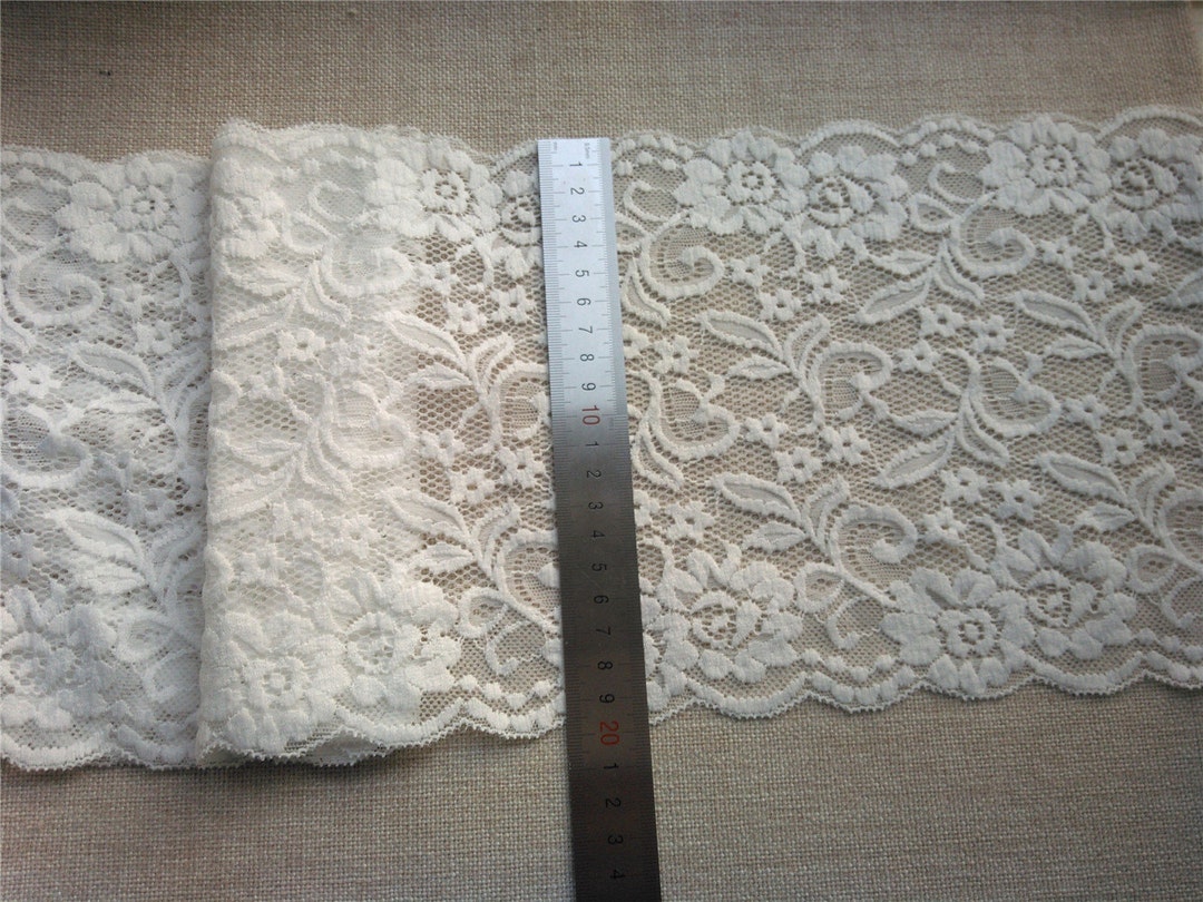 Off White Plum Flower Wedding Lace,stretch Lace Trim - Extra Wide Lace ...
