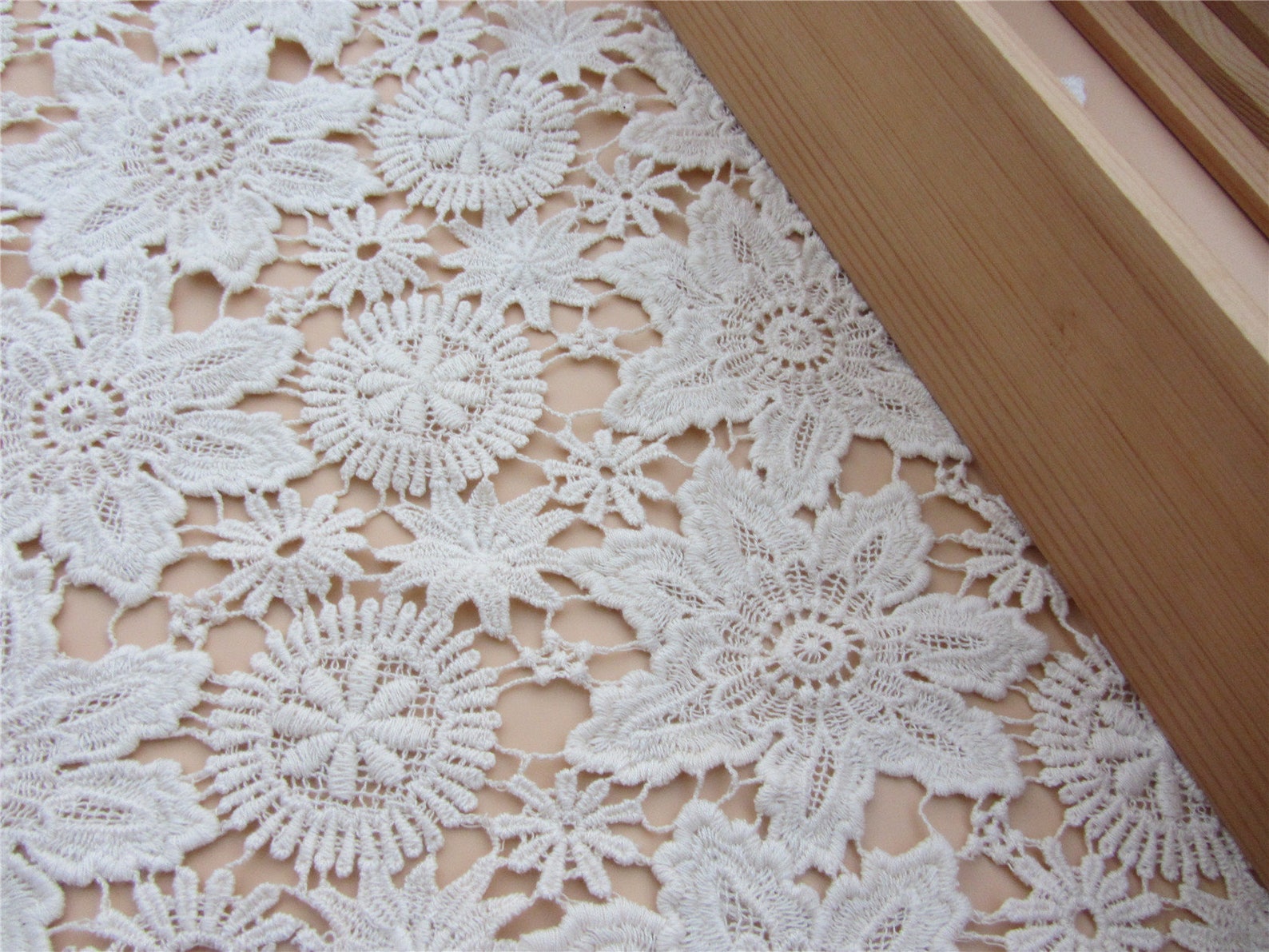 Cotton Star Lace Fabric Wide Scalloped Lace Fabrichome Decor - Etsy
