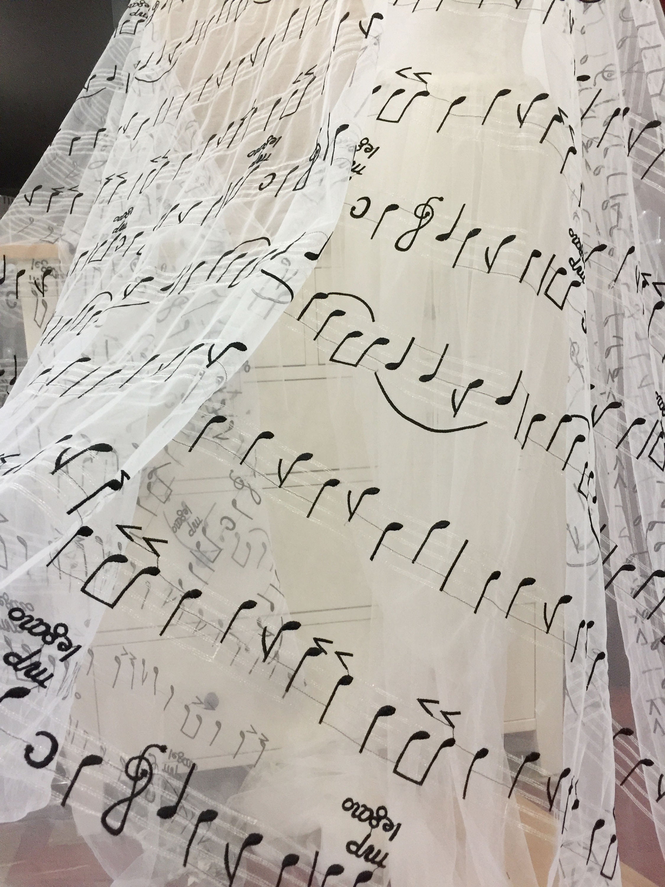 Music Note Embroidery Lace Fabric soft Embroidered Lace | Etsy