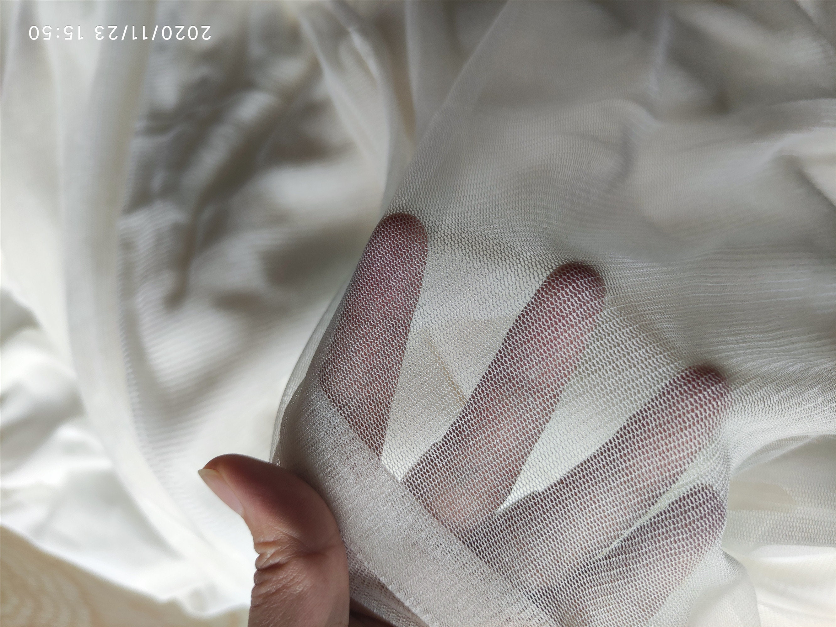 Silk mesh tulle 30g/m2off white tulle little stretch silk | Etsy