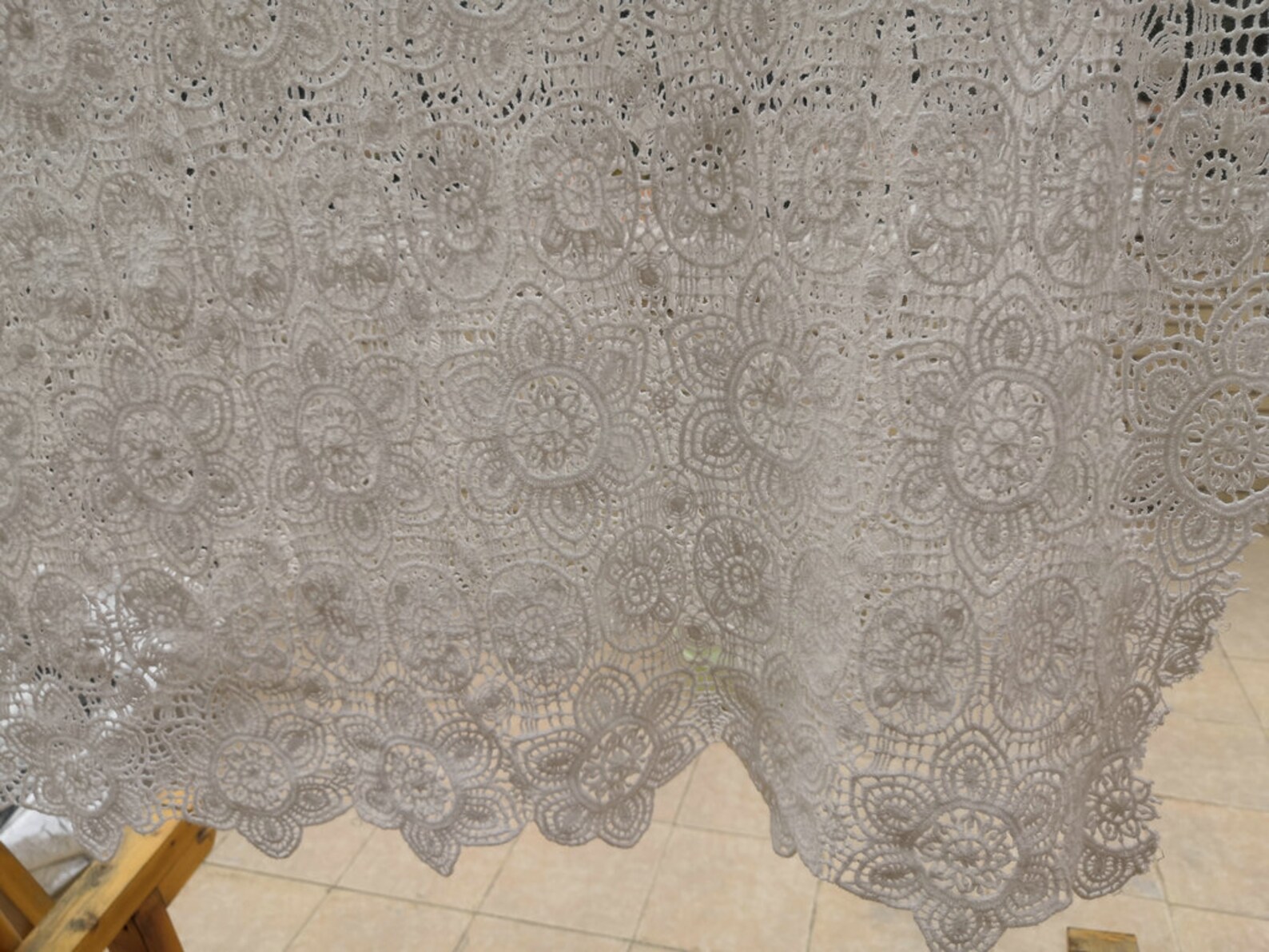 Cotton Lace Fabric, Wide Scalloped Lace Fabric 110cm*1yard,white Lace ...