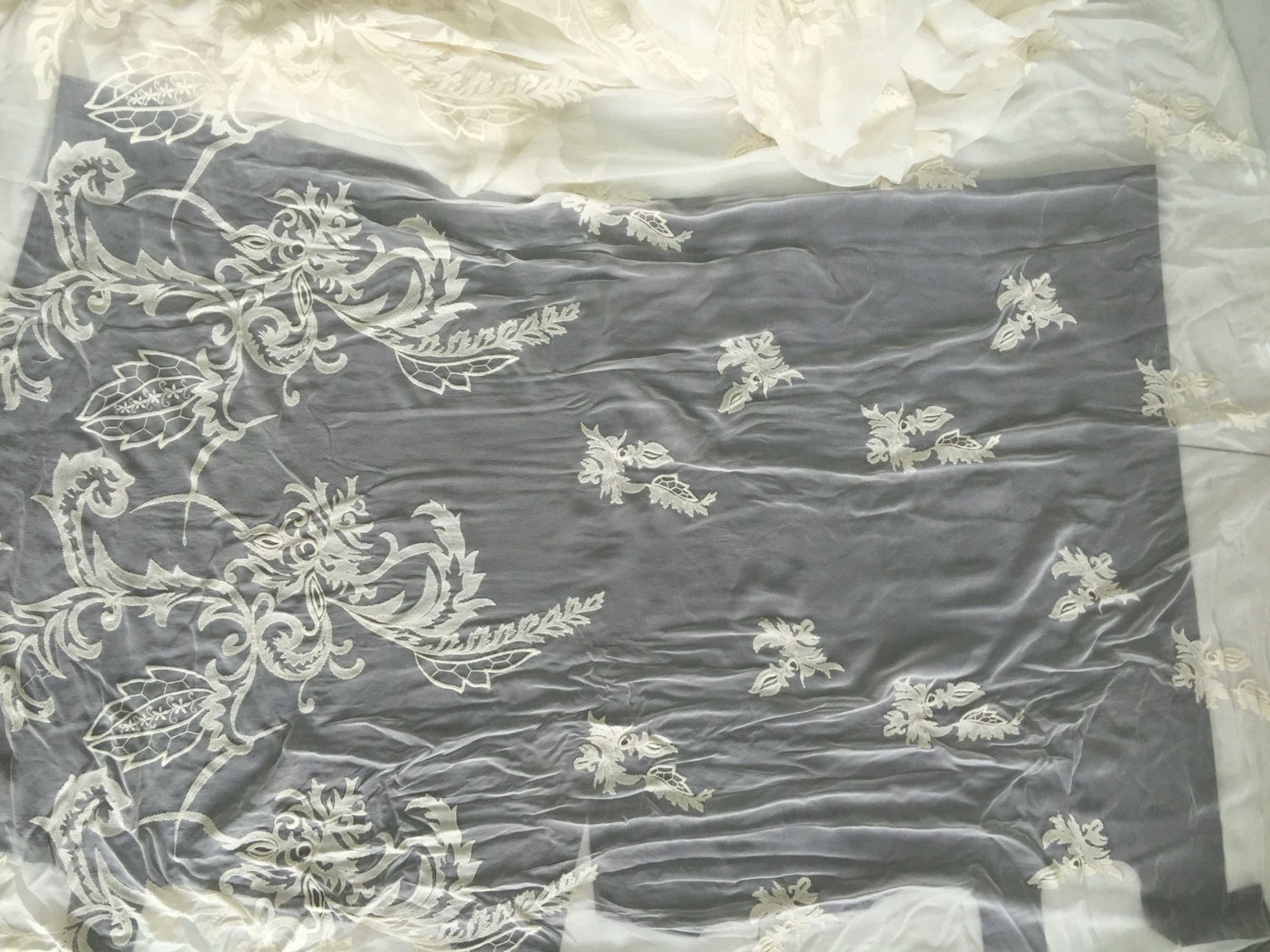 Silk lace fabriccotton embroidery on 100% silk fabricwedding | Etsy