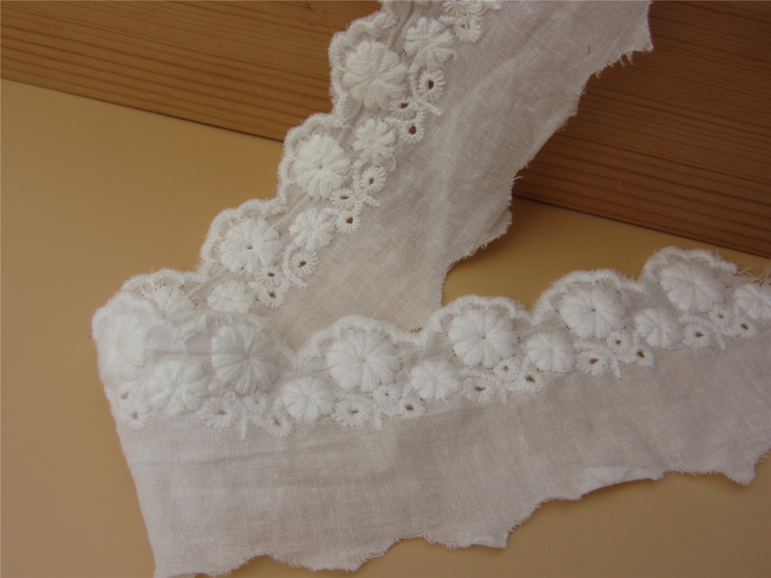 Antique White Cotton Trim Vintage Linen Dainty Tiny Floral | Etsy