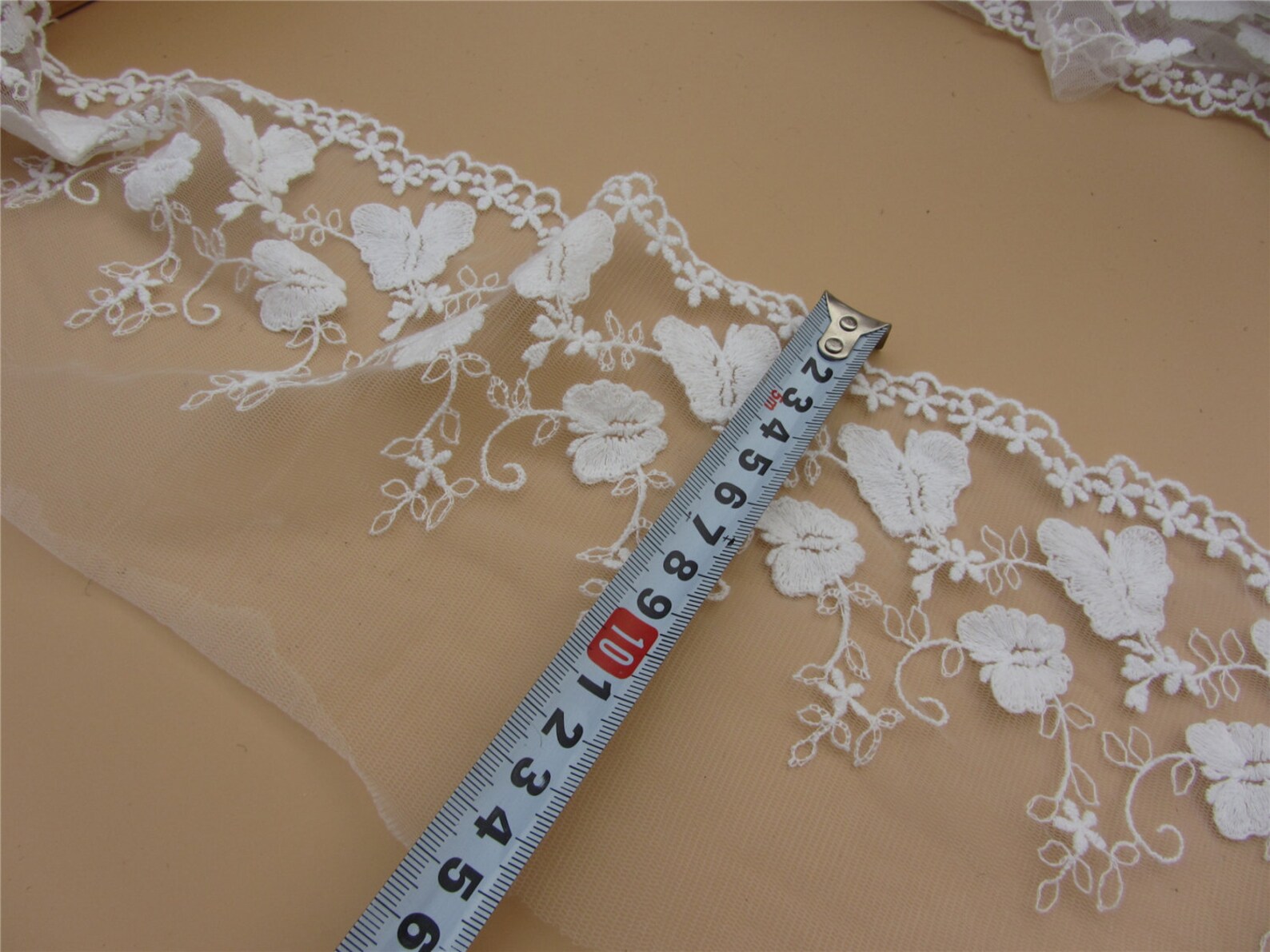 Off white butterfly Lace trimembroidery lace trimmingRose | Etsy