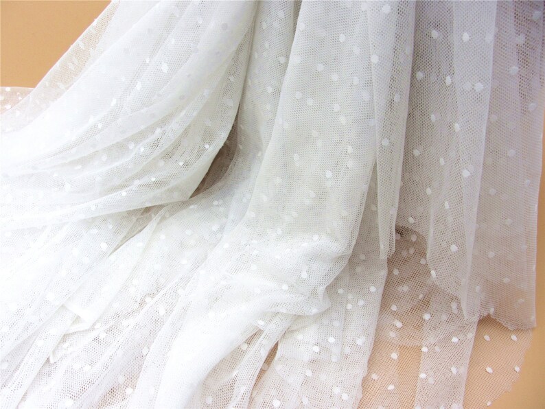 White Dot Lace / off White Stretch Lace Fabric / Snow White - Etsy