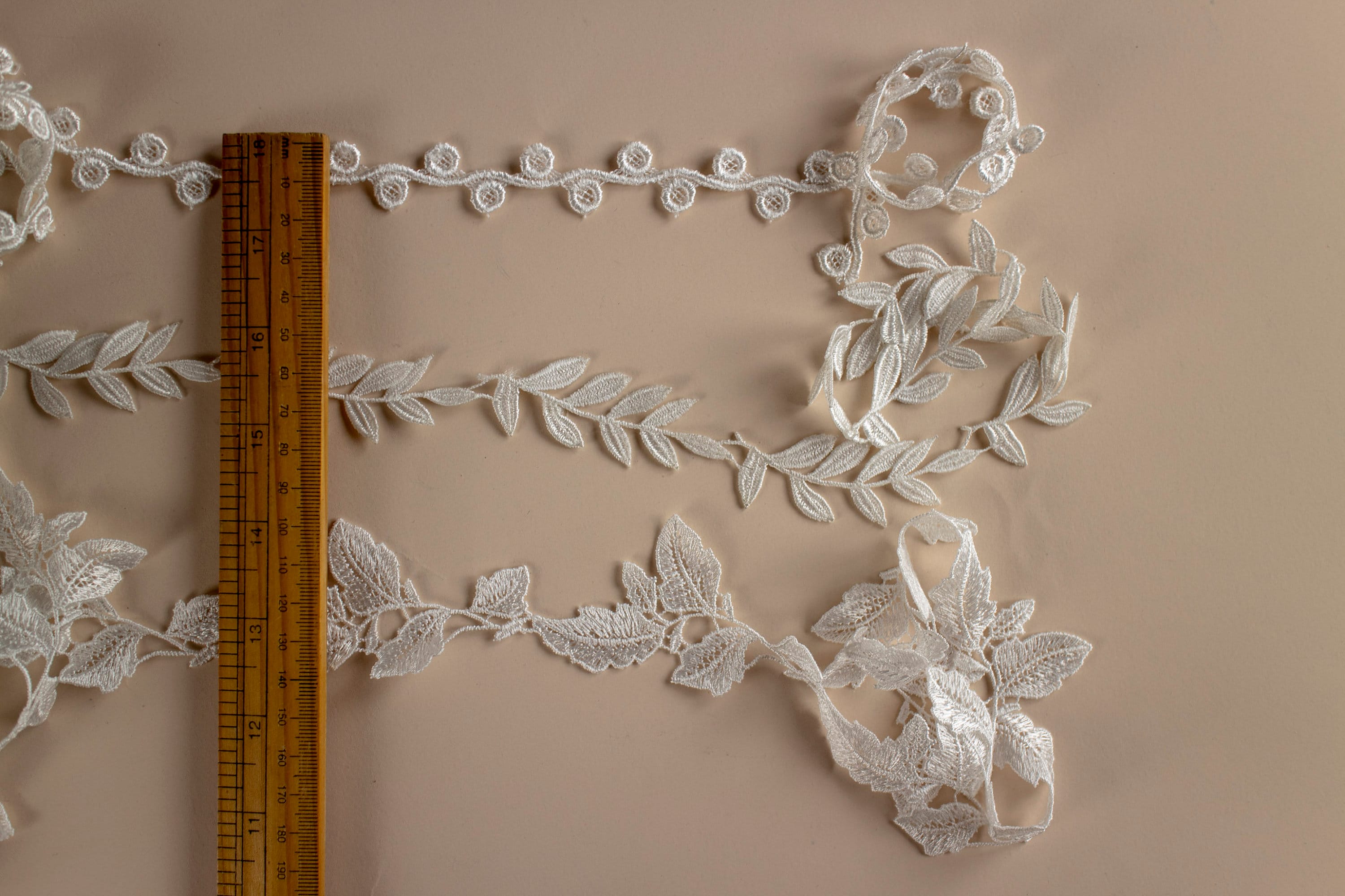 Off White Lace Trim by Yard for DIY Sewing,white Leaves Lace Trimming ...