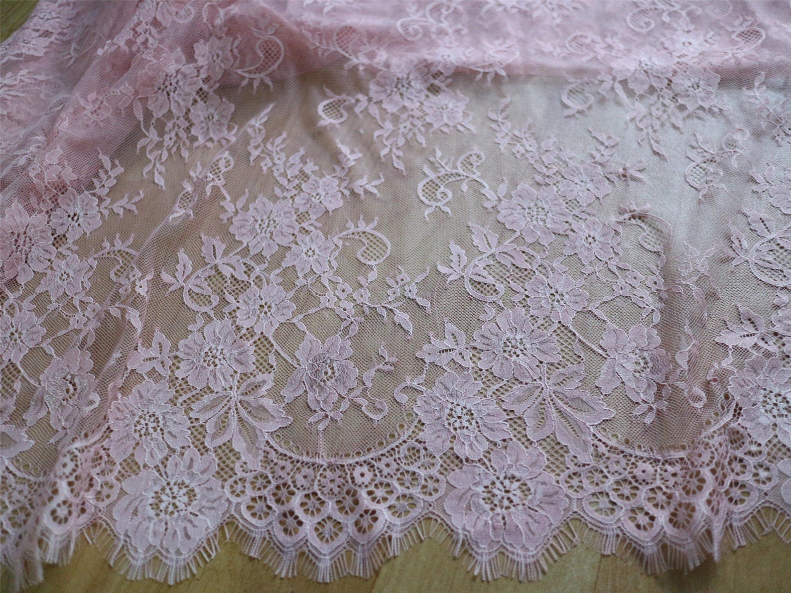 Dusty Rose Lace ,1yard Chantilly Lace Fabric Sold by Yard,wedding Ivory ...