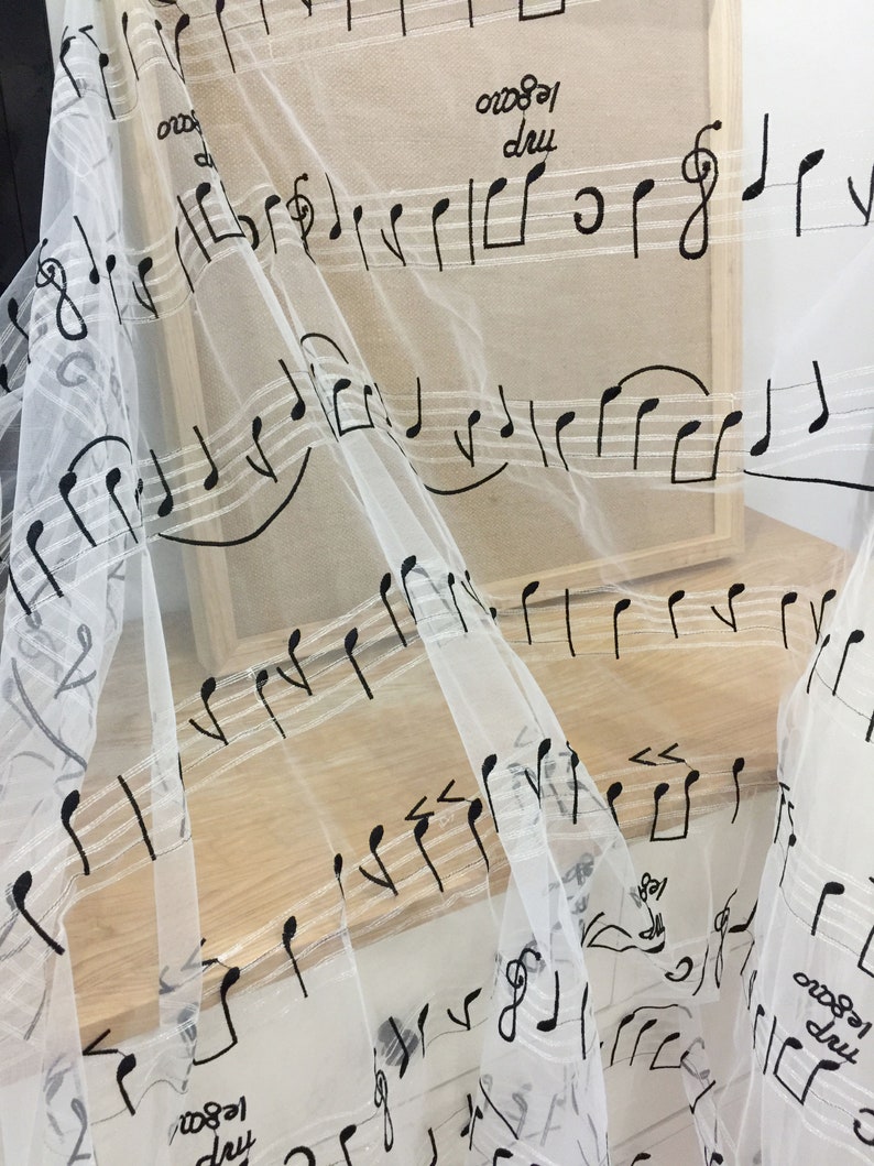Music Note Embroidery Lace Fabric soft Embroidered Lace - Etsy