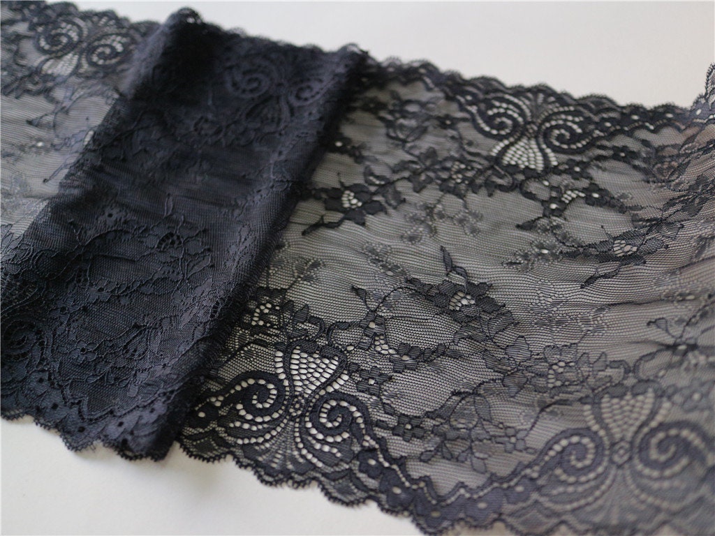 Círculo stretch encaje encaje elástico negro diademas de | Etsy