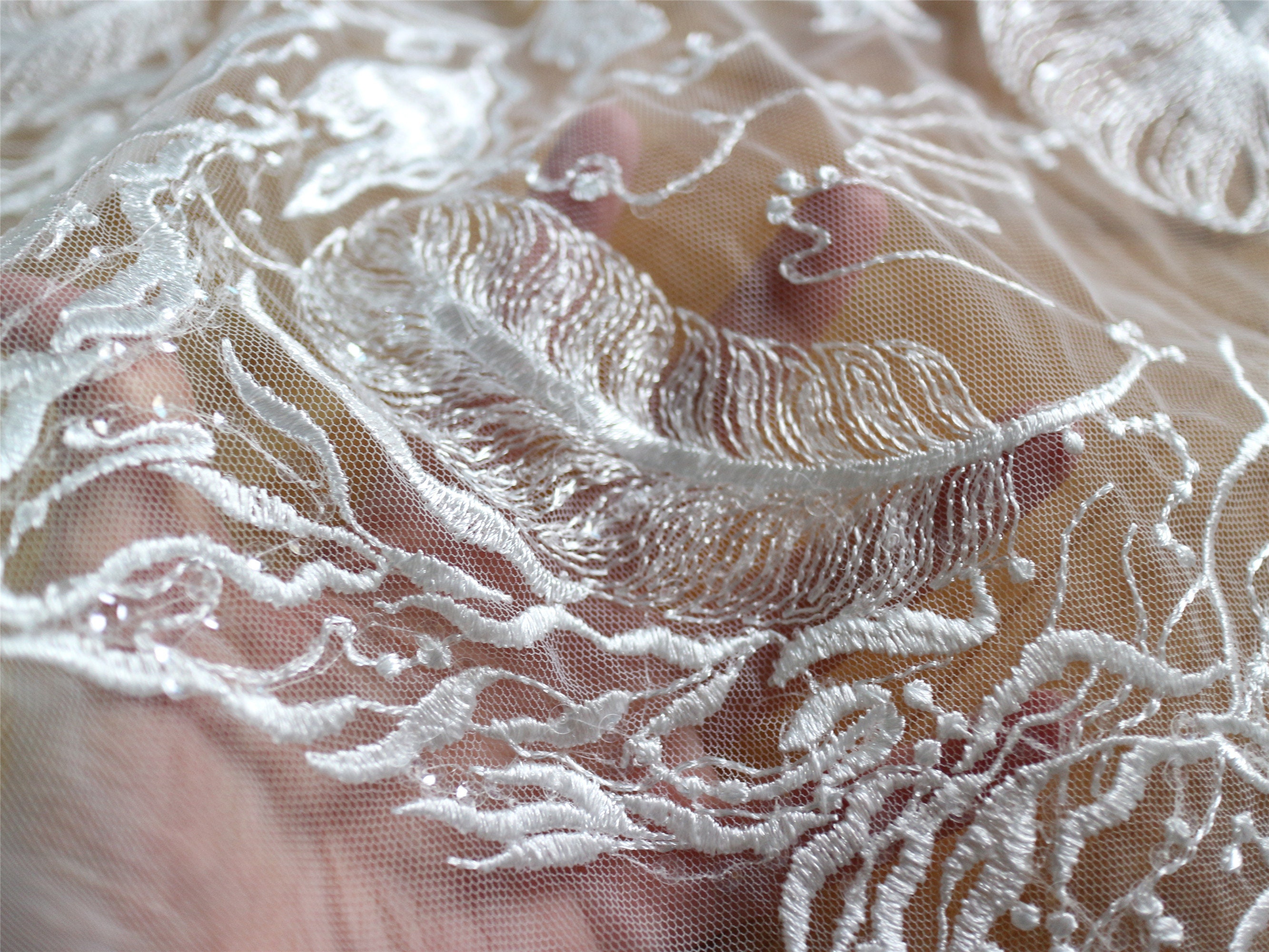 Leaves lace fabric Baroque lace fabric white lace | Etsy