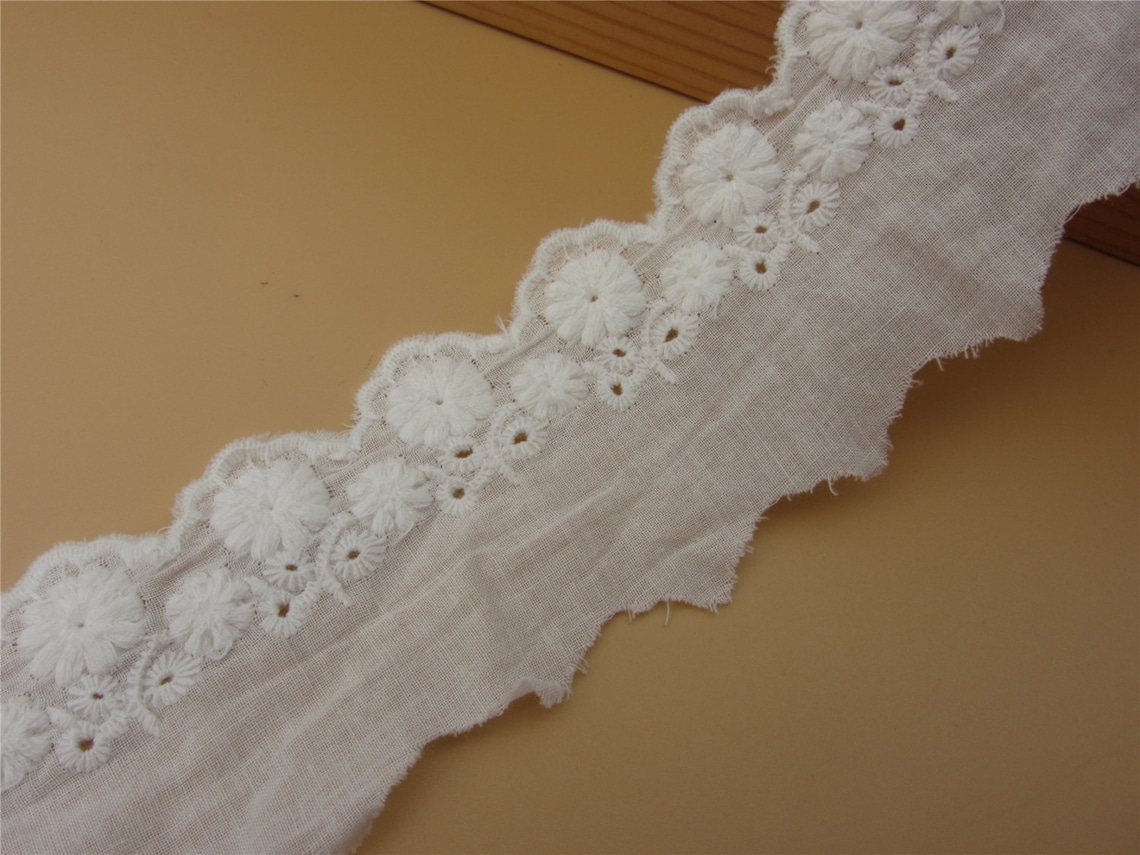 Antique White Cotton Trim Vintage Linen Dainty Tiny Floral | Etsy