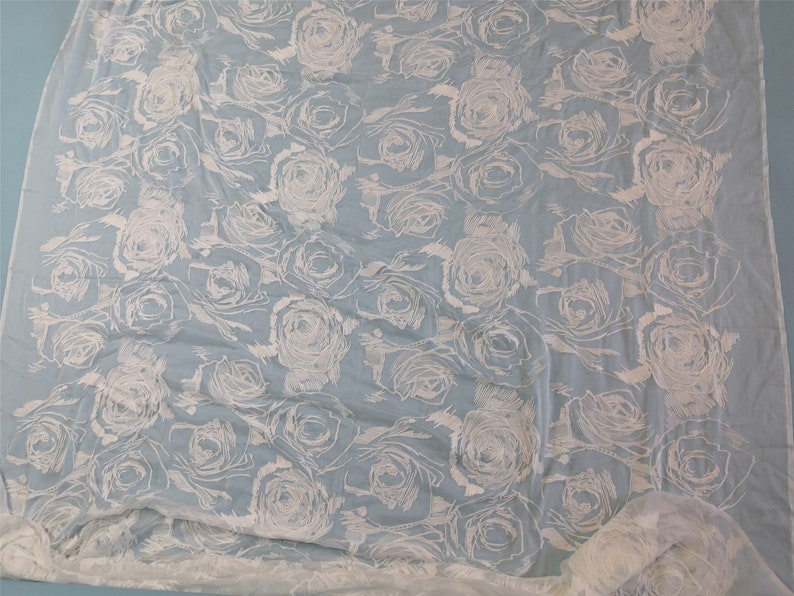 Rose Silk Lace Fabriccotton Embroidery on 100% Silk - Etsy