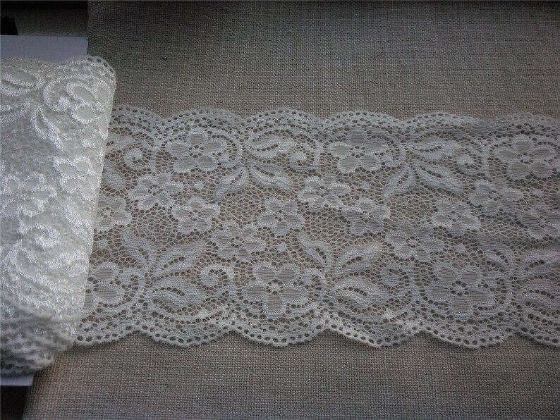 Ivory White Wedding Lacestretch Lace Trim Extra Wide Lace | Etsy