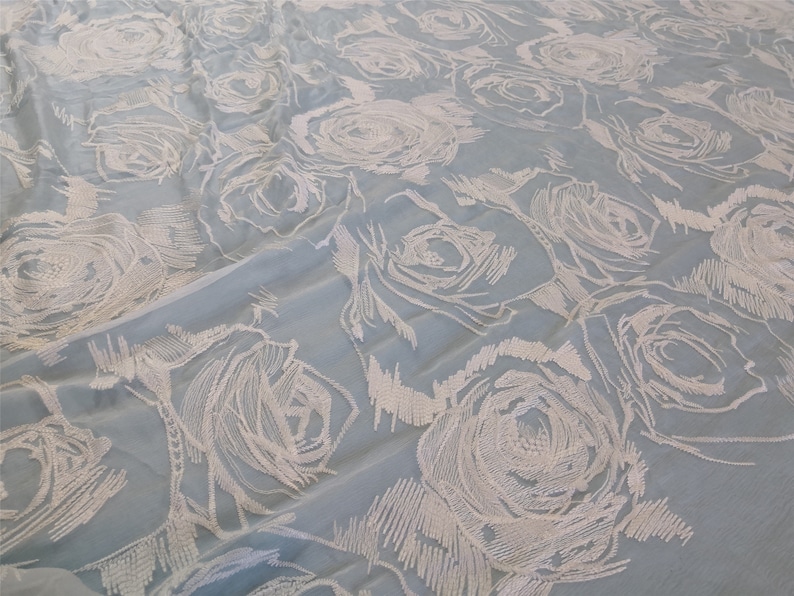 Rose Silk Lace Fabriccotton Embroidery on 100% Silk - Etsy