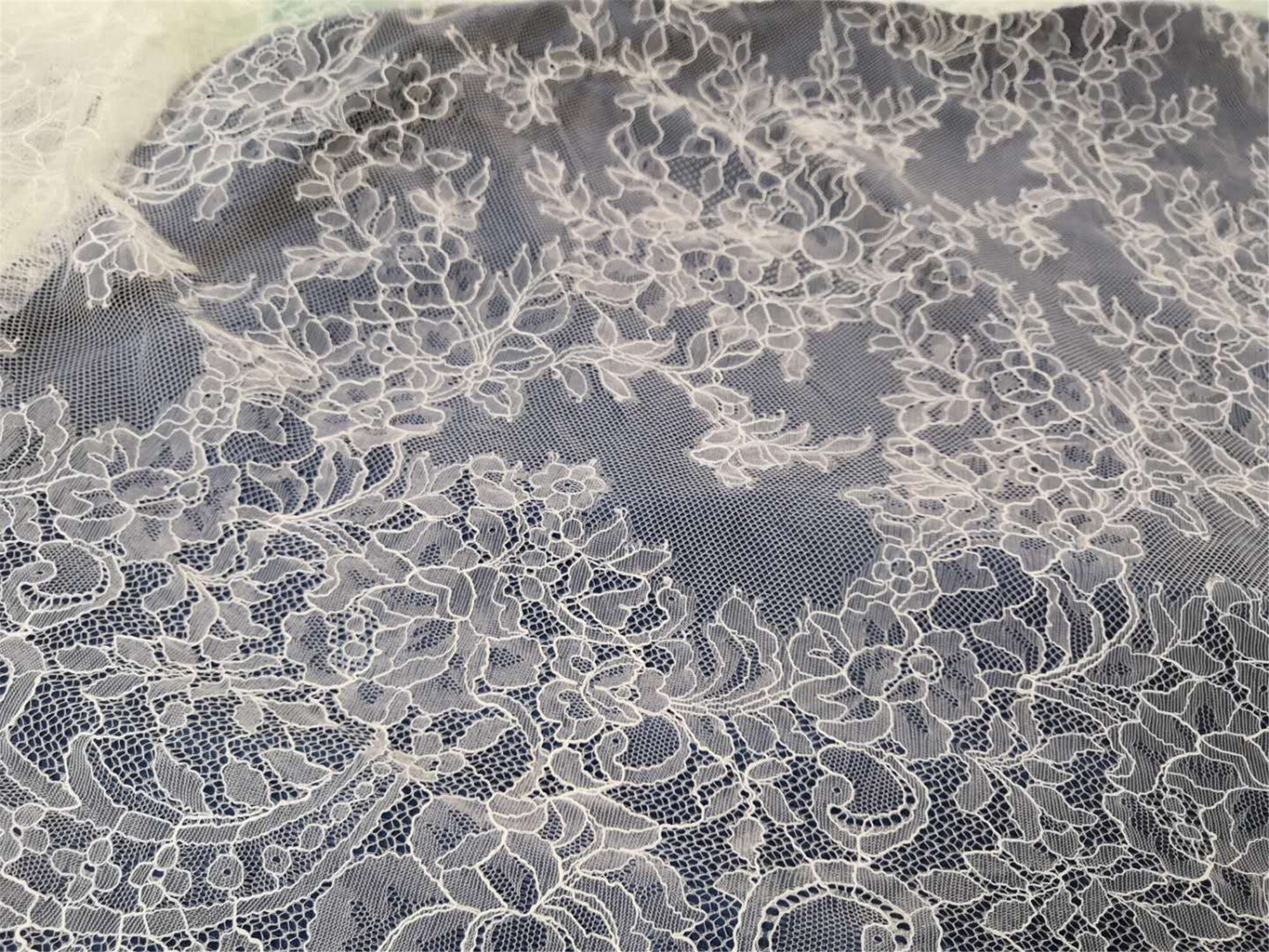 Encaje chantilly suave encaje tela de encaje ribete de | Etsy