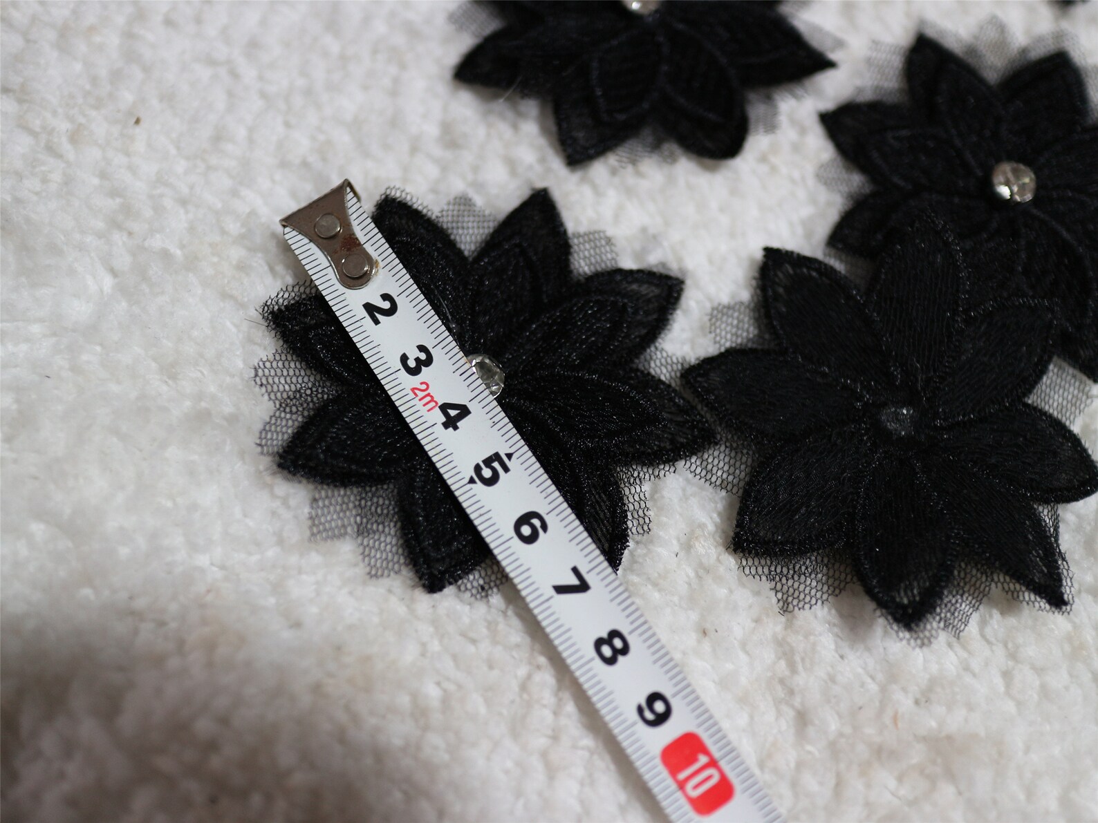 Black Lace Applique,5pcs Flower Appliques,3d Lace Sticker - Etsy