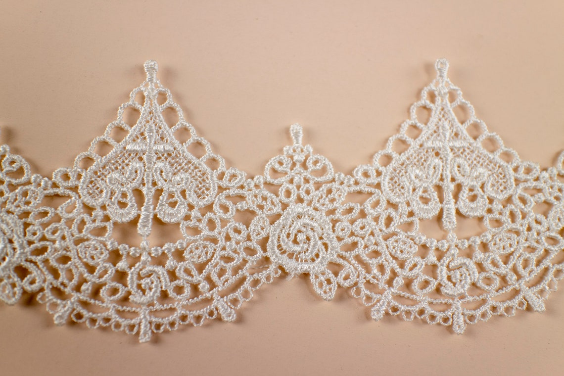 White Vintage Heart Lace 1yard Lace Trim / Solubility Lace / - Etsy