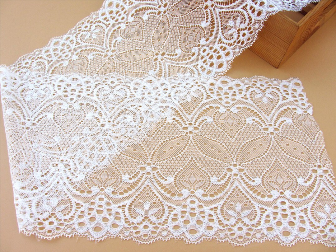 Stretch Lace Trim,off White Wedding Lace Trimming- Extra Wide Lace Trim ...