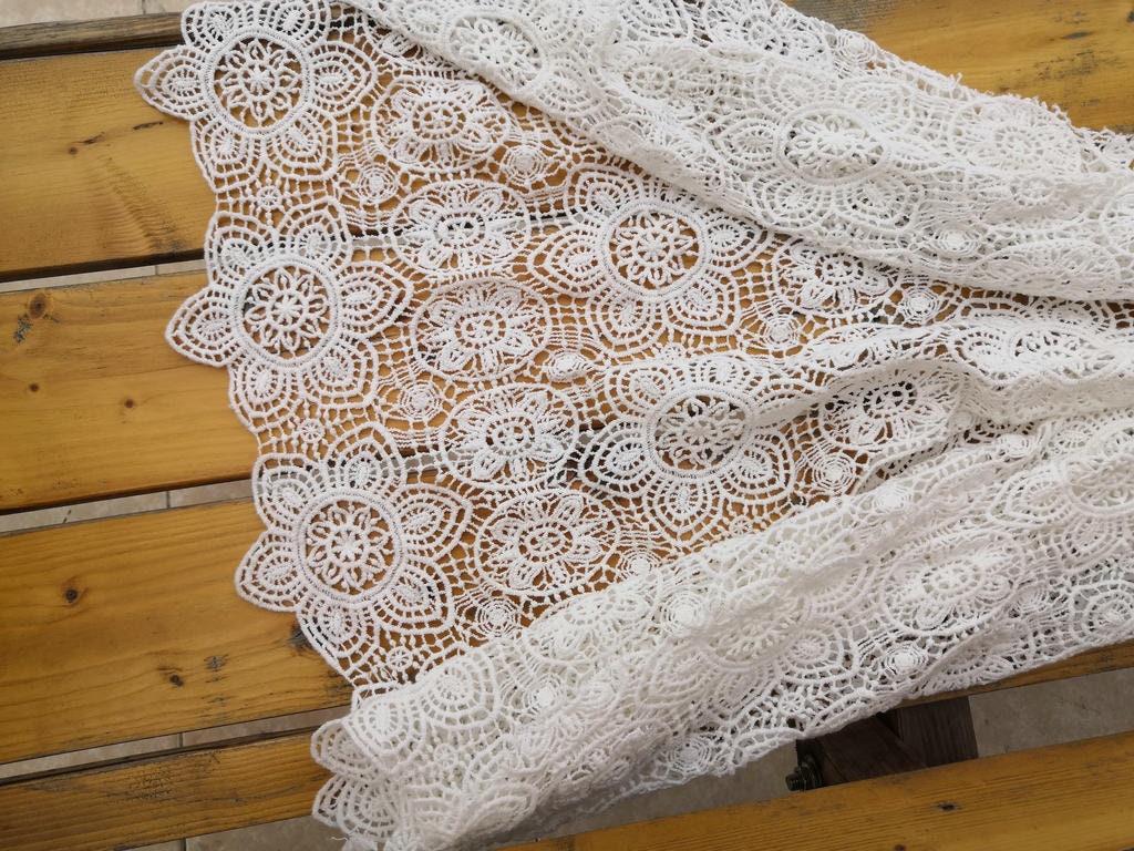 Cotton Lace Fabric, Wide Scalloped Lace Fabric 110cm*1yard,white Lace ...