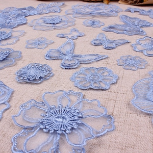 10pcs Blue LACE Applique , Embroidery Applique,lace Applique,wedding ...