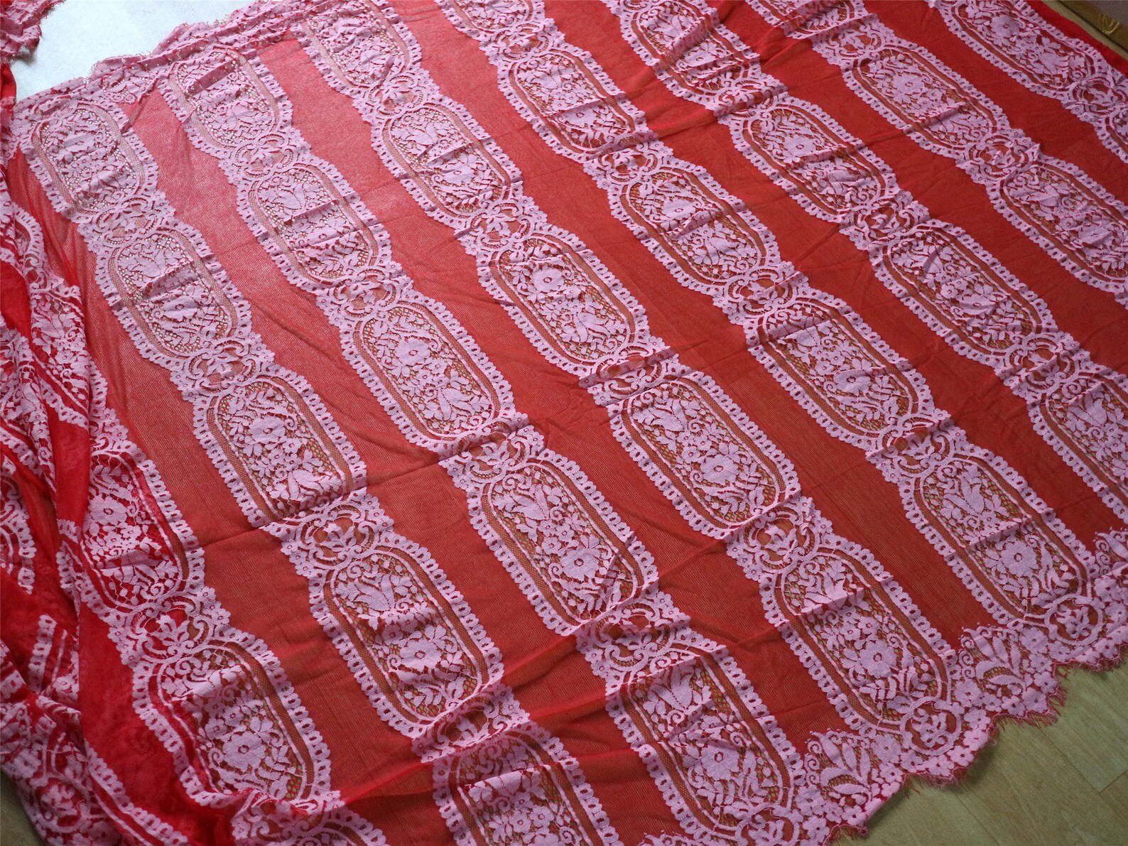 Red Lace Fabriceyelash Lace Fabric for Dress Eyelash Lace - Etsy