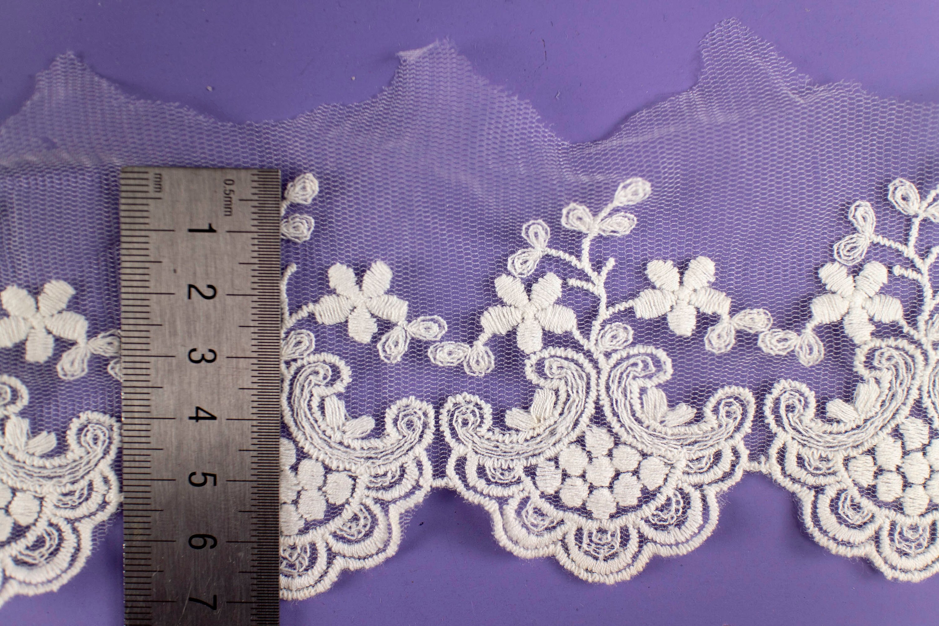 Vintage lace trim off white Cotton Embroidered Lace Trim | Etsy