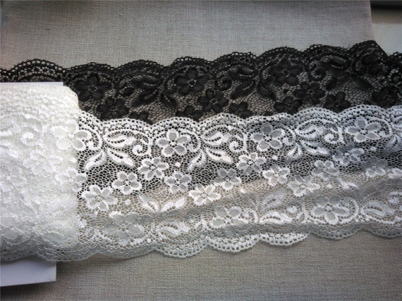 Ivory White Wedding Lace stretch Lace Trim Extra Wide Lace Trim 6 Wide Lace Trim White Etsy Ireland