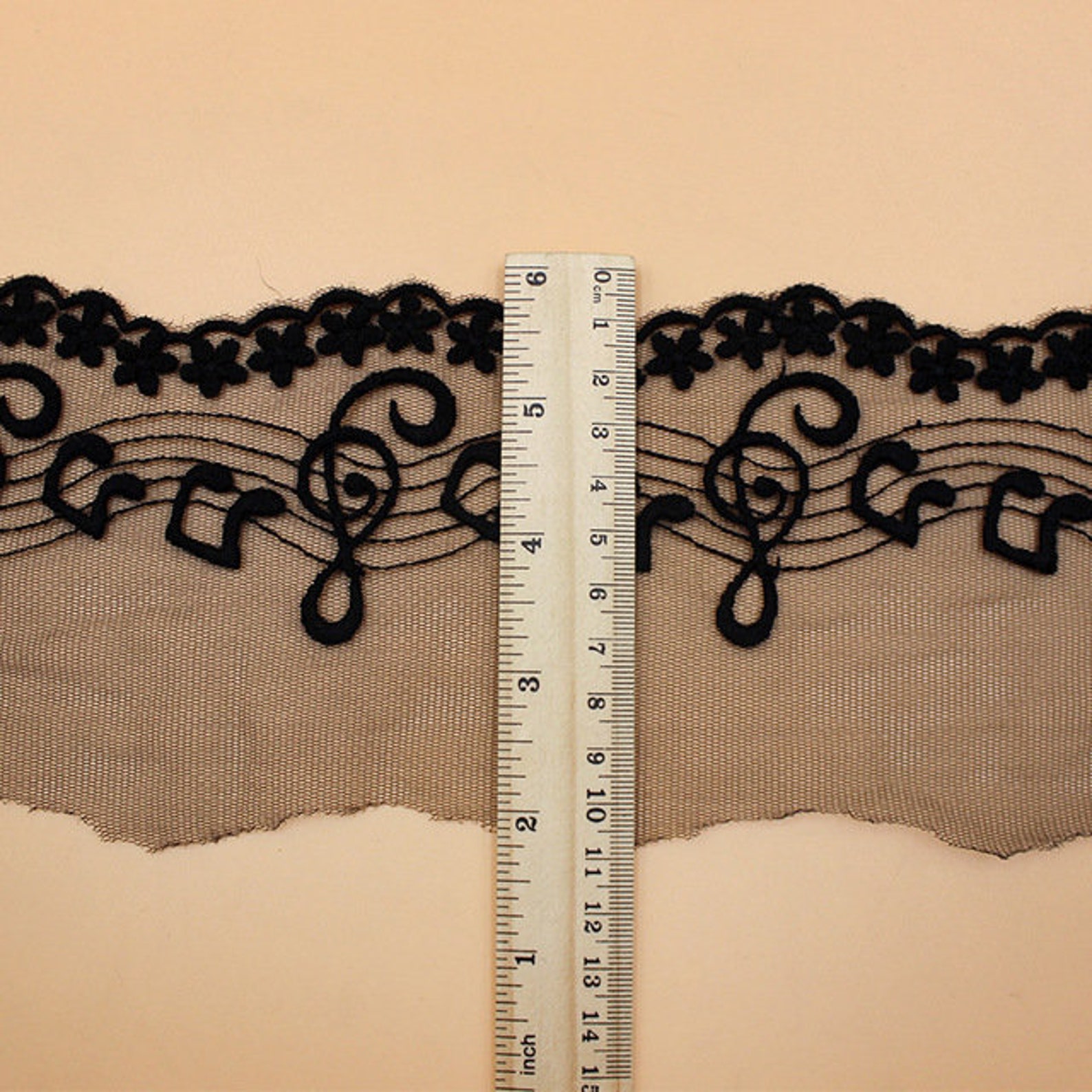 Music Note Lace Ribbon Online Store Musical Notes Embroidered - Etsy
