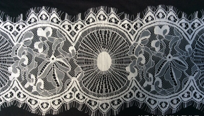 Eyelash lace ribbon white Eyelash Lace Trim leaves Lace | Etsy