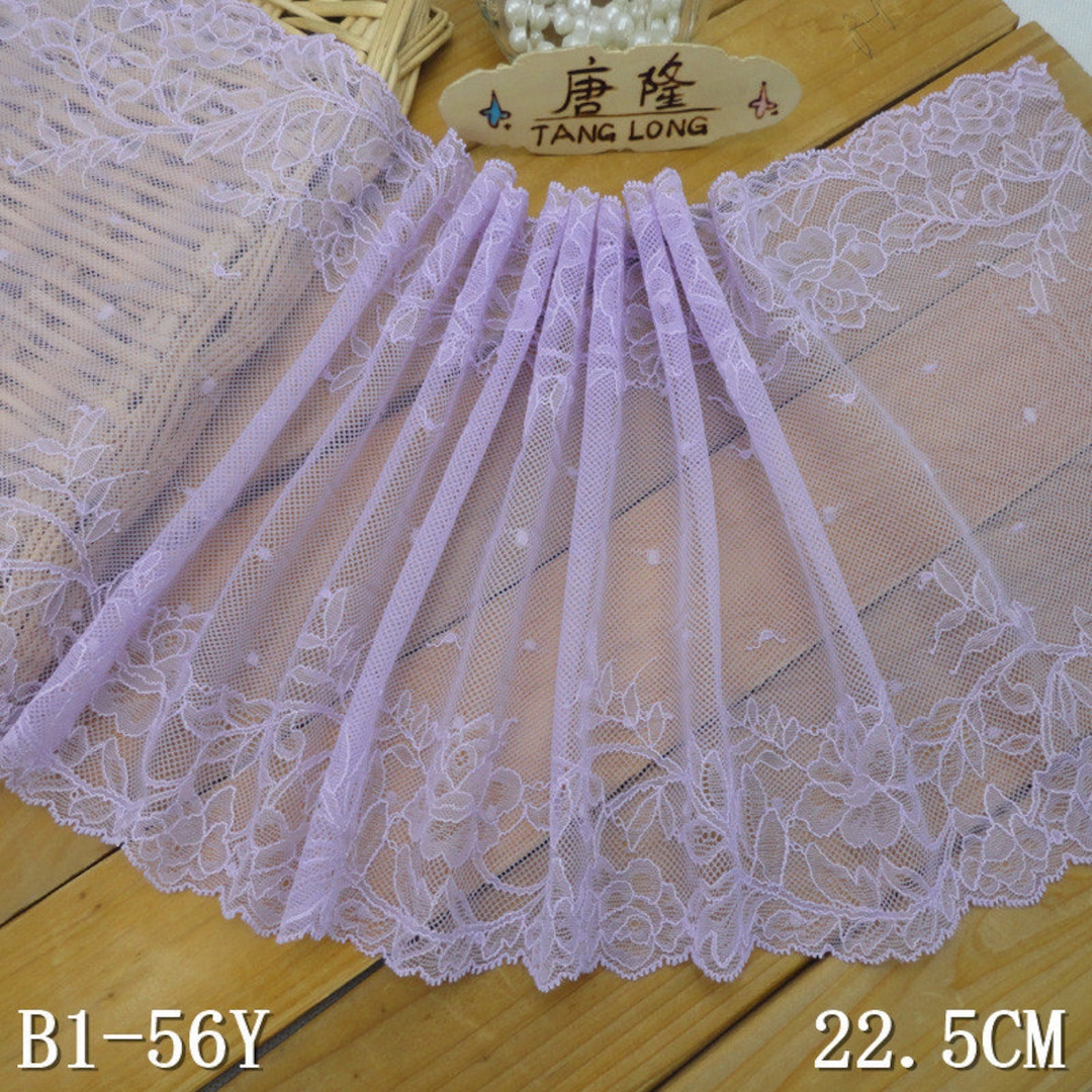 Purple Lace,stretch Lace Trim - Extra Wide Lace Trim, 8.6" Wide Lace ...