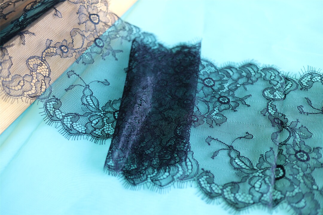 Skirts Lace Fabric,black Cording Lace -17cm,3 Meters off White French ...