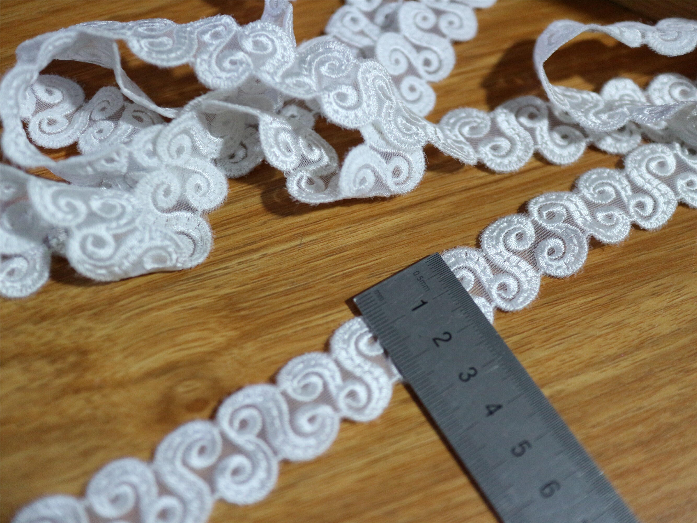 Pure white lace trim by yard for DIY sewingpolyester lace | Etsy