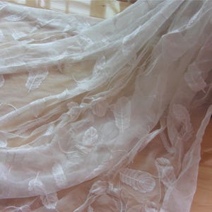 Off White Feather Silk Laceembroidery Silk Fabriclace - Etsy