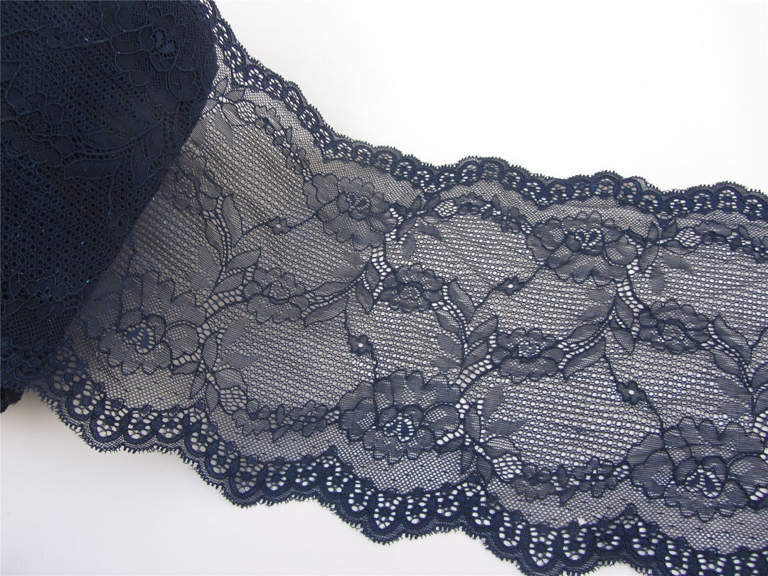 Black Wedding Lace,stretch Lace Trim - Extra Wide Black Lace Trim, 22cm ...