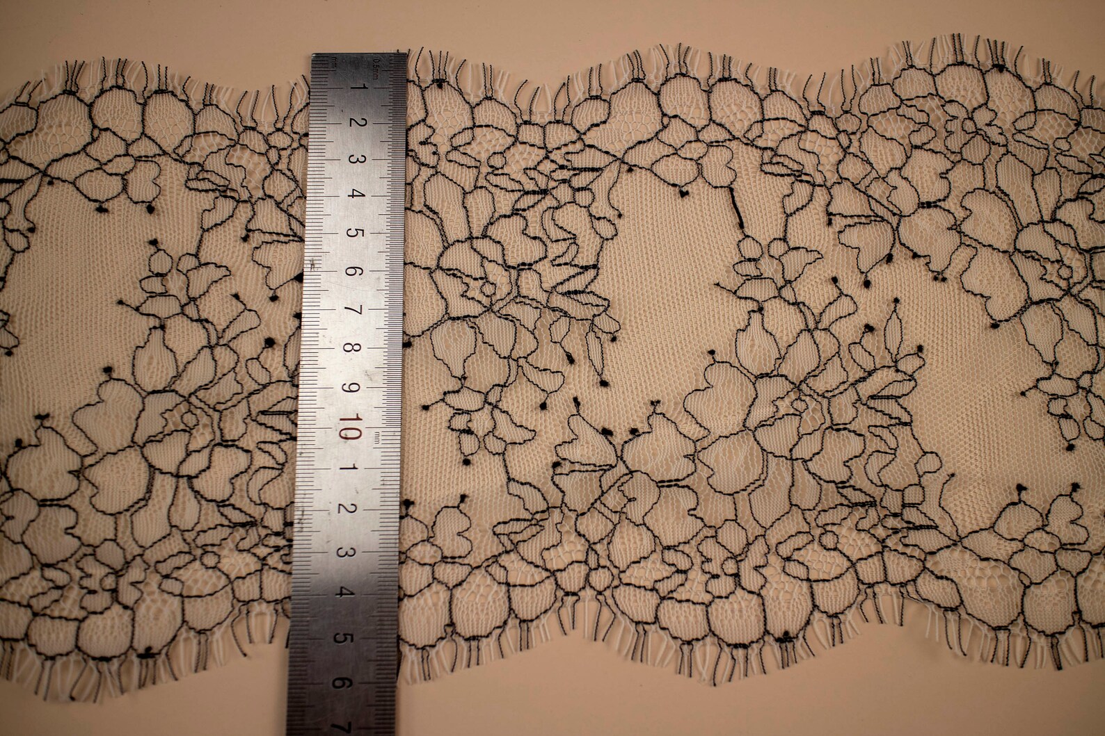 Black Cording Lace ,3 Yards off White French Chantilly Lace With Black ...