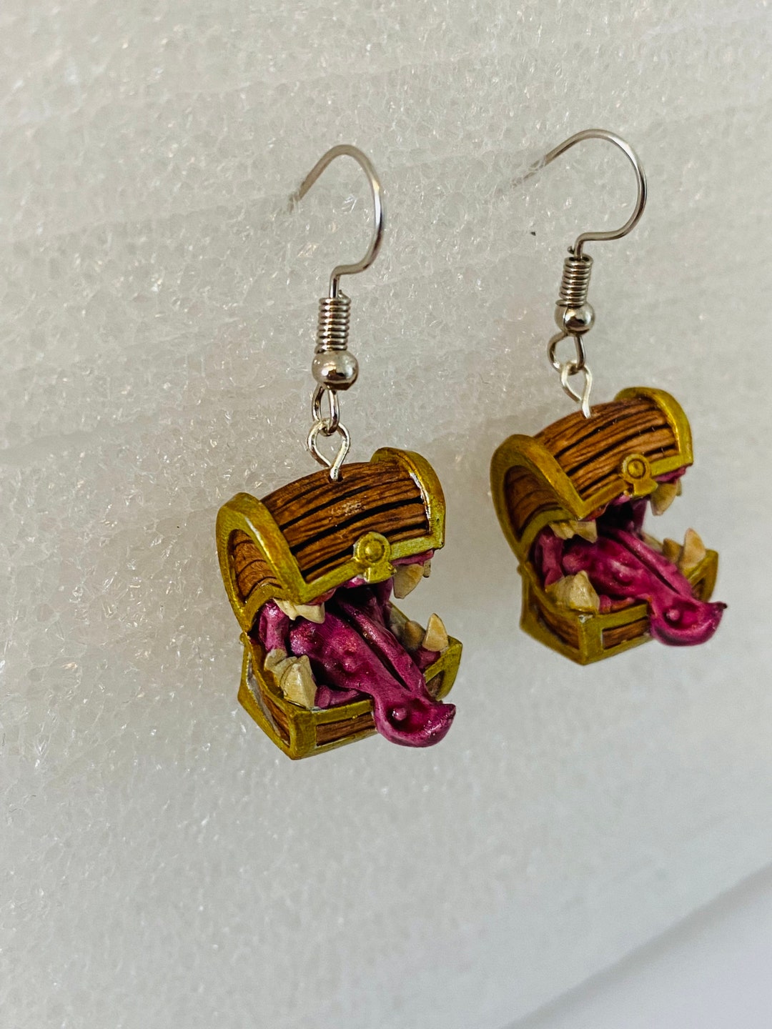 Dungeons and Dragons (d&d, Dnd) Mimic Drop Earrings - Etsy UK