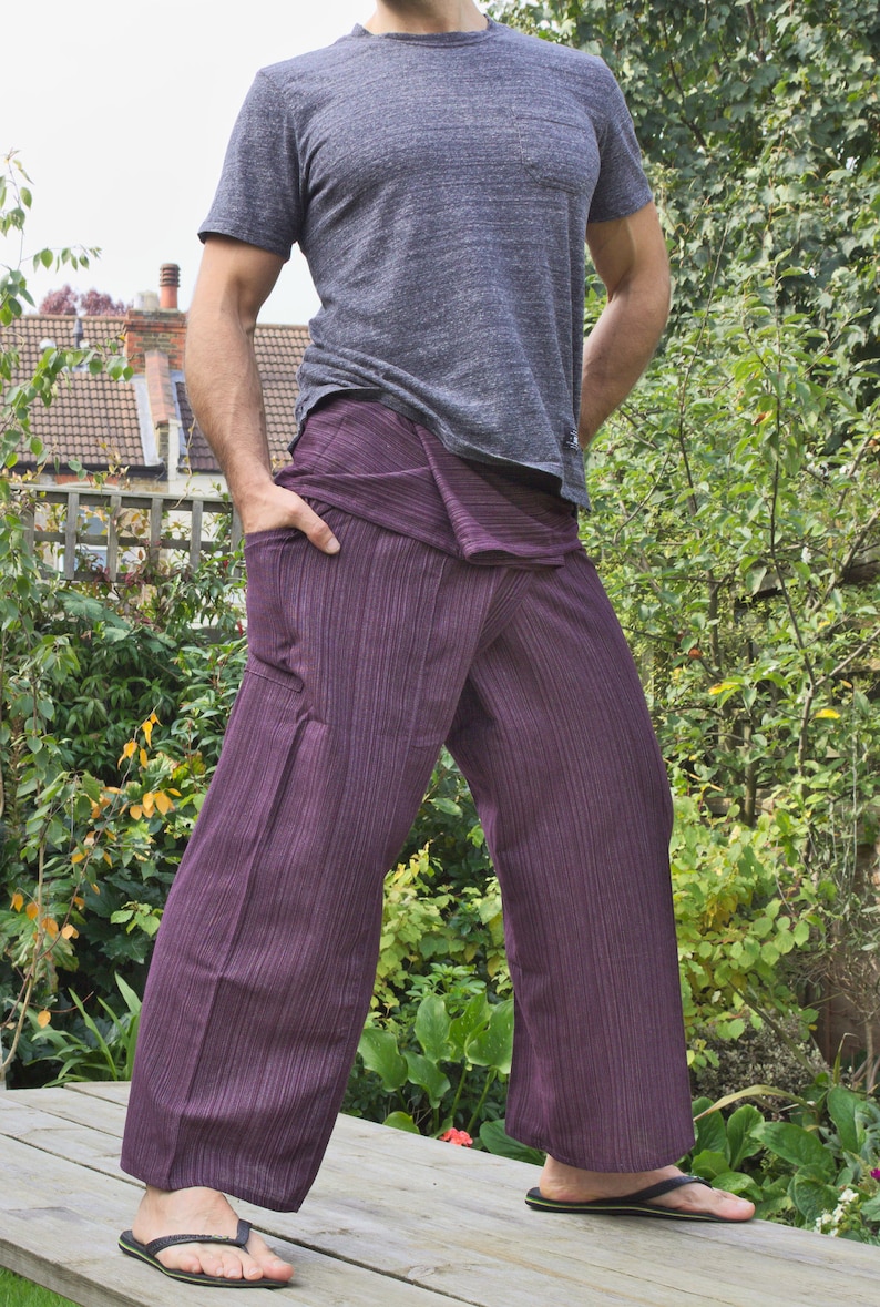 Thai Fisherman Pants 100% cotton classic pinstripe pattern | Etsy