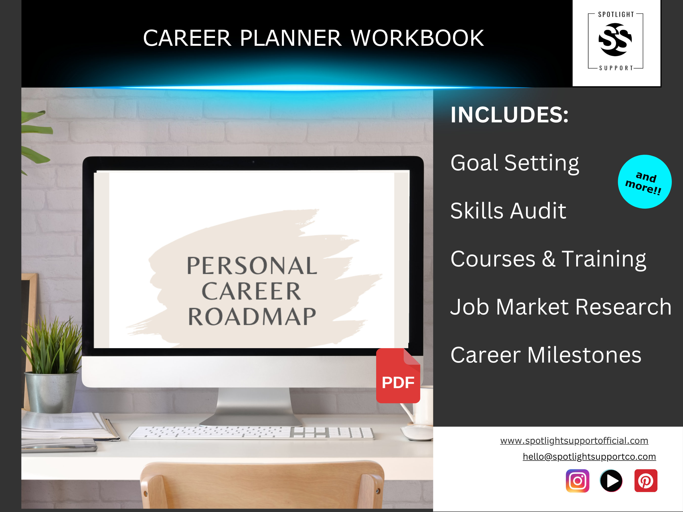 Career Planner Career Workbook, Professional Development Planner ...