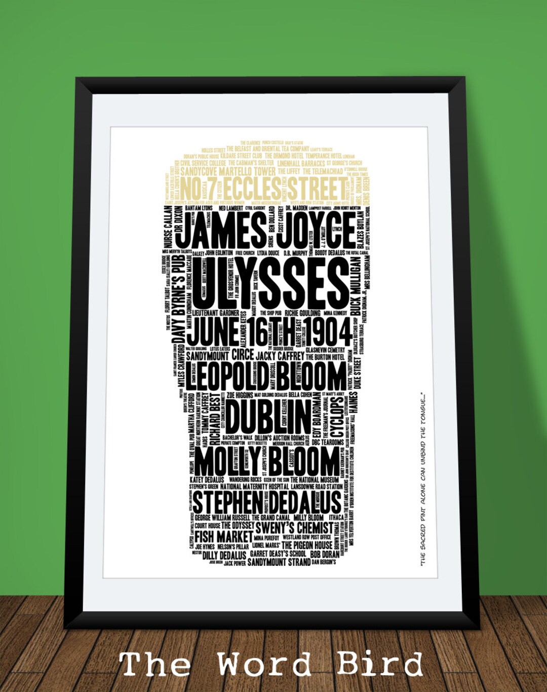 Ulysses, a Pint Of... A3 Word Art Print by the Word Bird Word Art ...