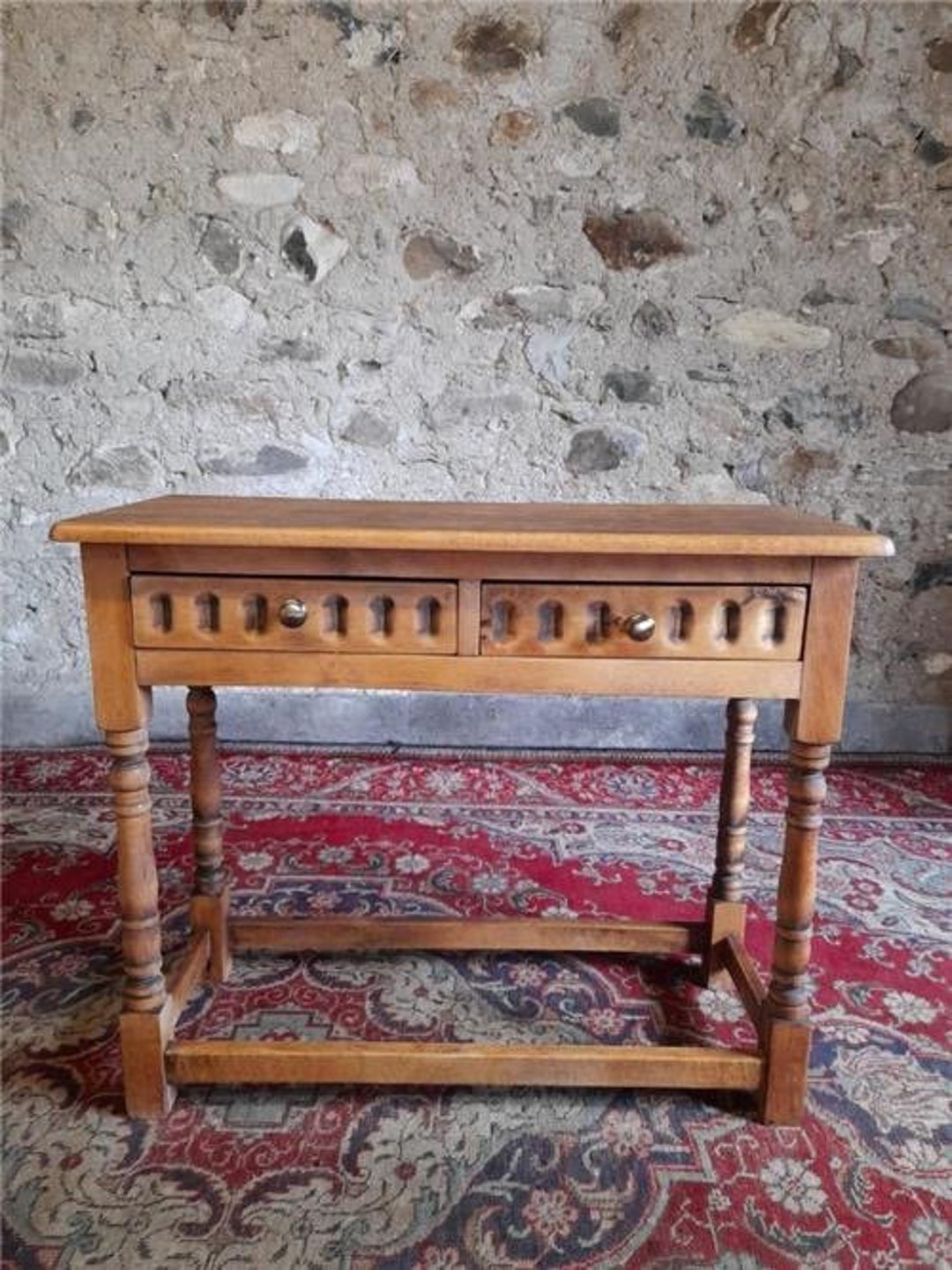 Vintage Oak Console Table Hall Table - Etsy