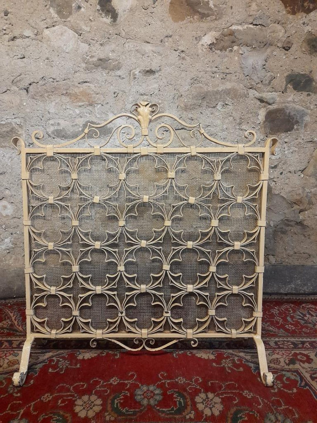 Beautiful Wrought Iron Fire Screen Fire Guard - Etsy UK