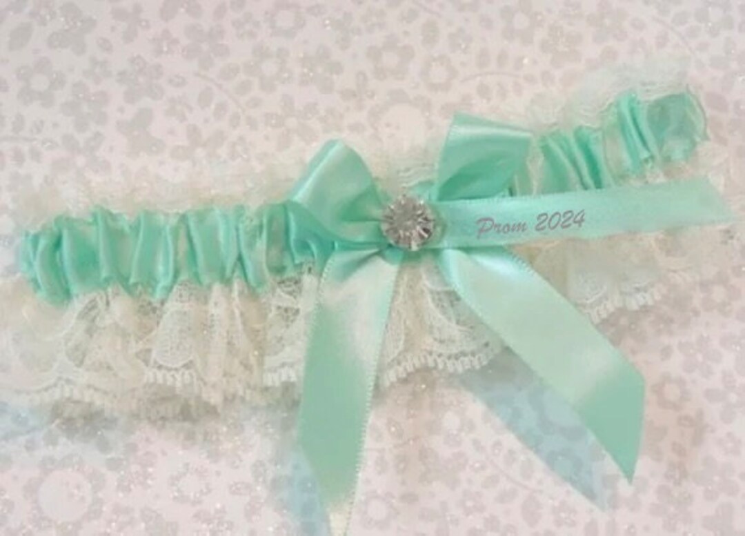Mint Green Prom Garter, Custom Colors Prom Garter, Prom Garters - Etsy