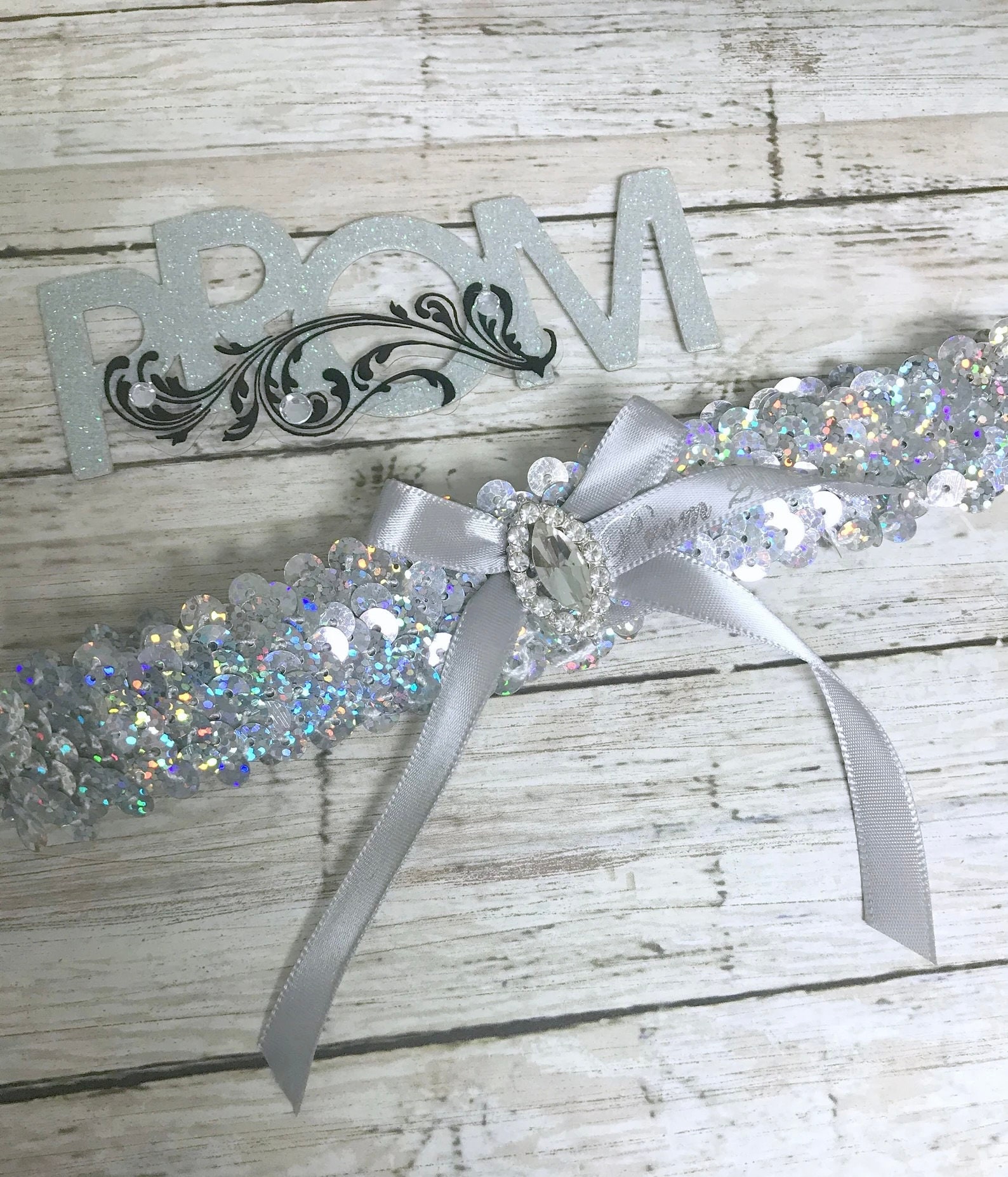 Prom Garters. Silver Prom Garter Silver Sequin Prom Garter. - Etsy