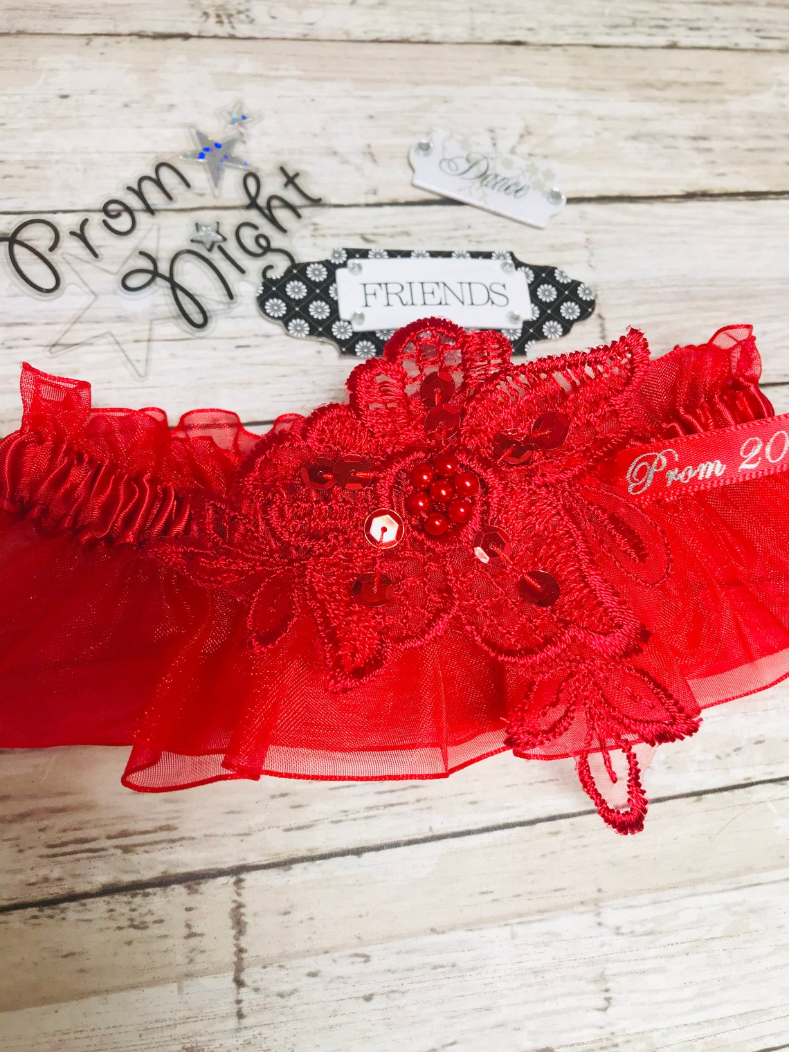 Red Beaded Prom Garter. Prom Garter. Red Garter - Etsy