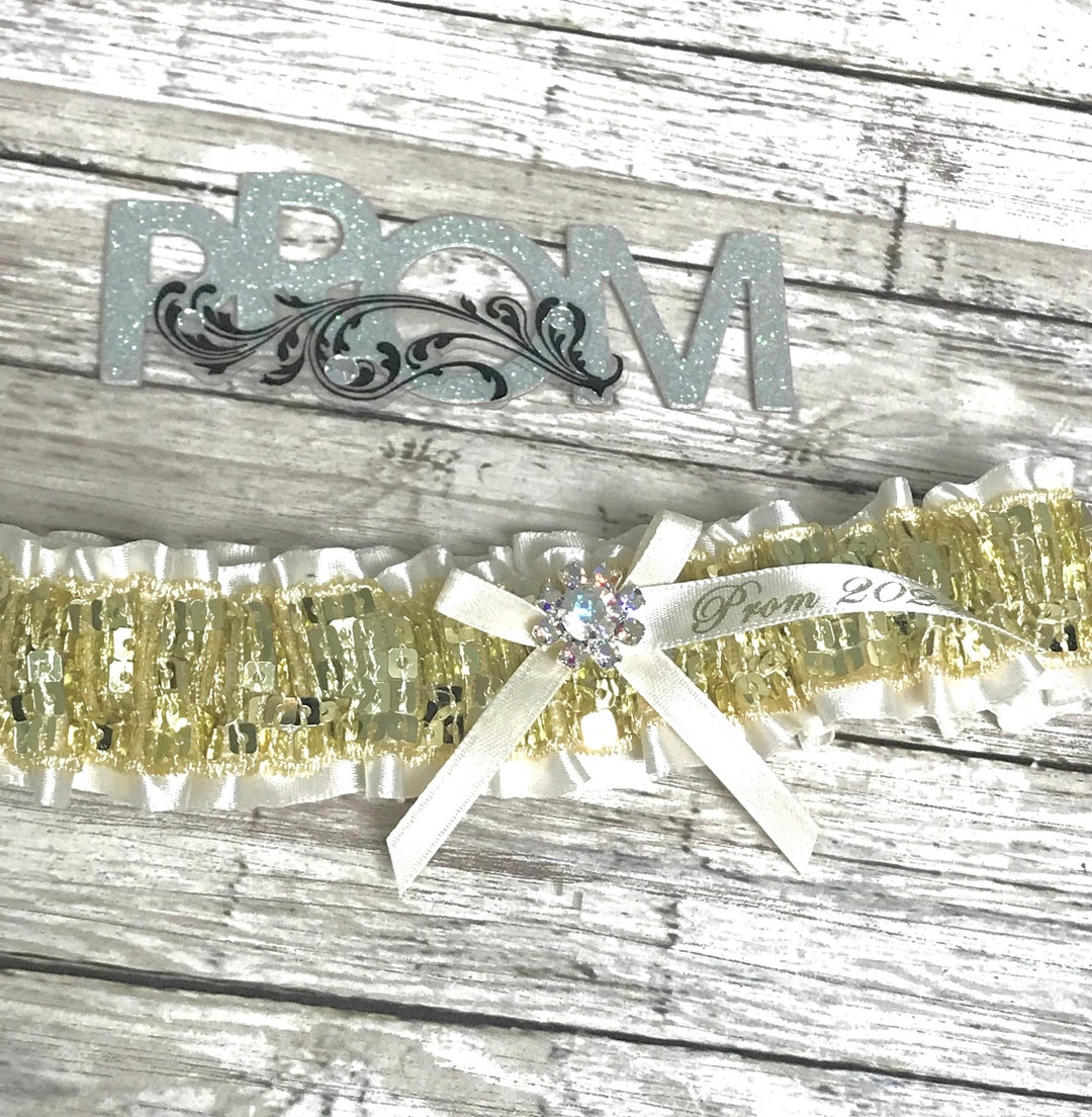 Ivory Gold Prom Garter. Prom Garter in Ivory. - Etsy